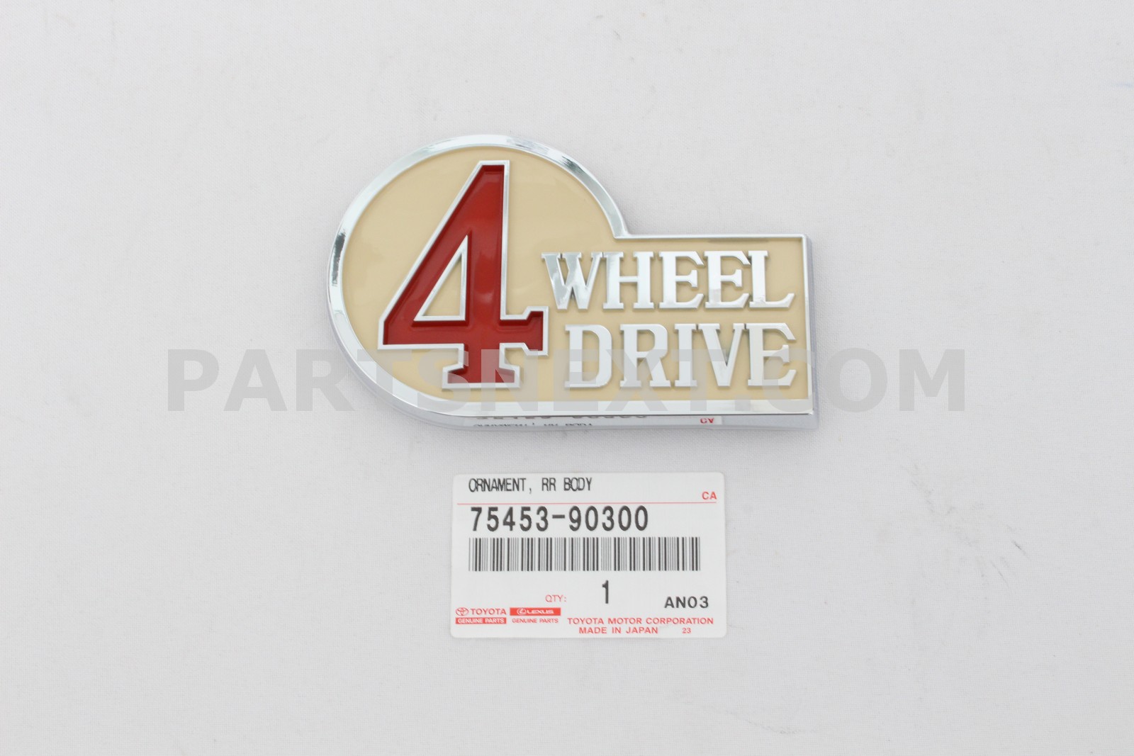 Toyota :: 75453-90300 PLATE, REAR NAME, NO.5 (MECHANISM)