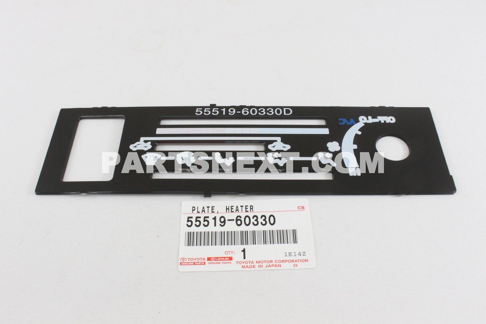 Toyota :: 55519-60330 SHEET, HEATER CONTROL NAME