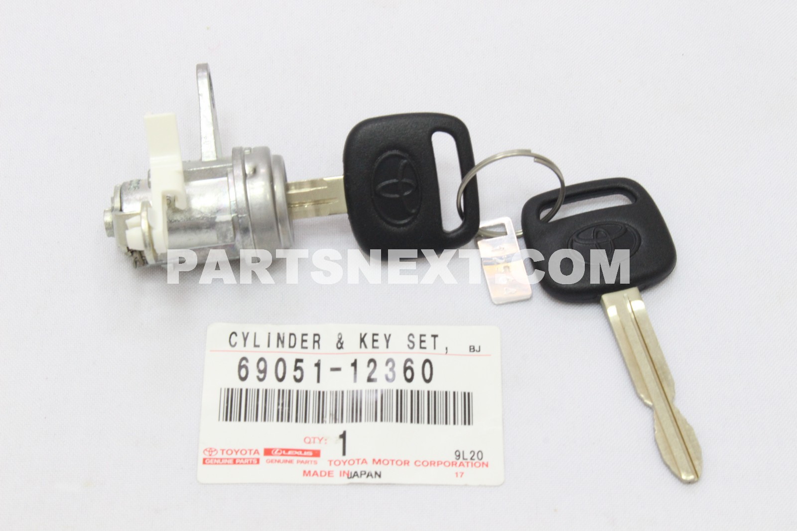 Toyota :: 69051-12360 CYLINDER & KEY SET, DOOR LOCK, RH