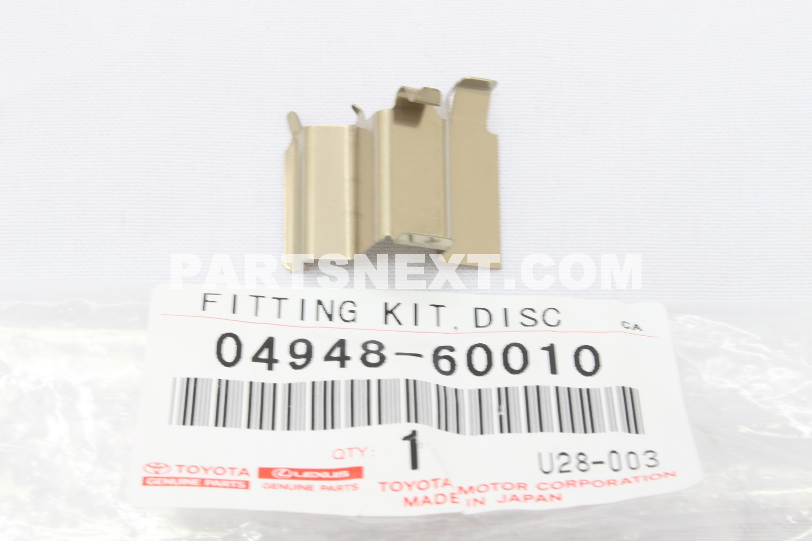 Toyota :: 04948-60010 FITTING KIT, DISC BRAKE, REAR