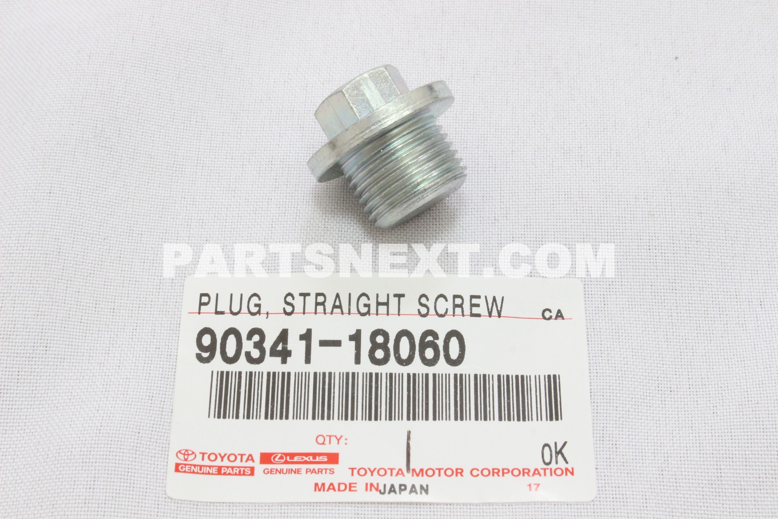 Toyota :: 90341-18060 PLUG (FOR FRONT DIFFERENTIAL FILLER)