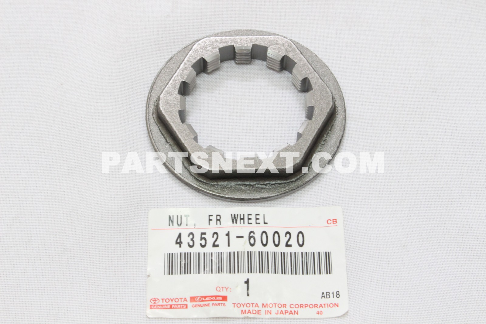 Toyota :: 43521-60020 NUT, FRONT WHEEL ADJUSTING, RH/LH