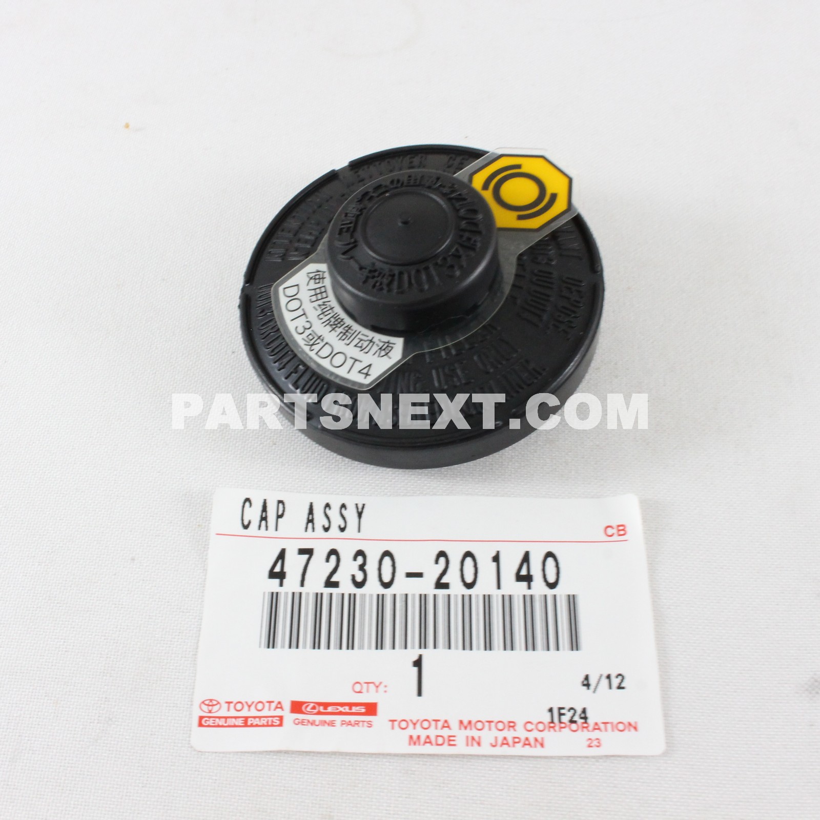 Toyota :: 47230-20140 CAP ASSY, BRAKE MASTER CYLINDER RESERVOIR FILLER