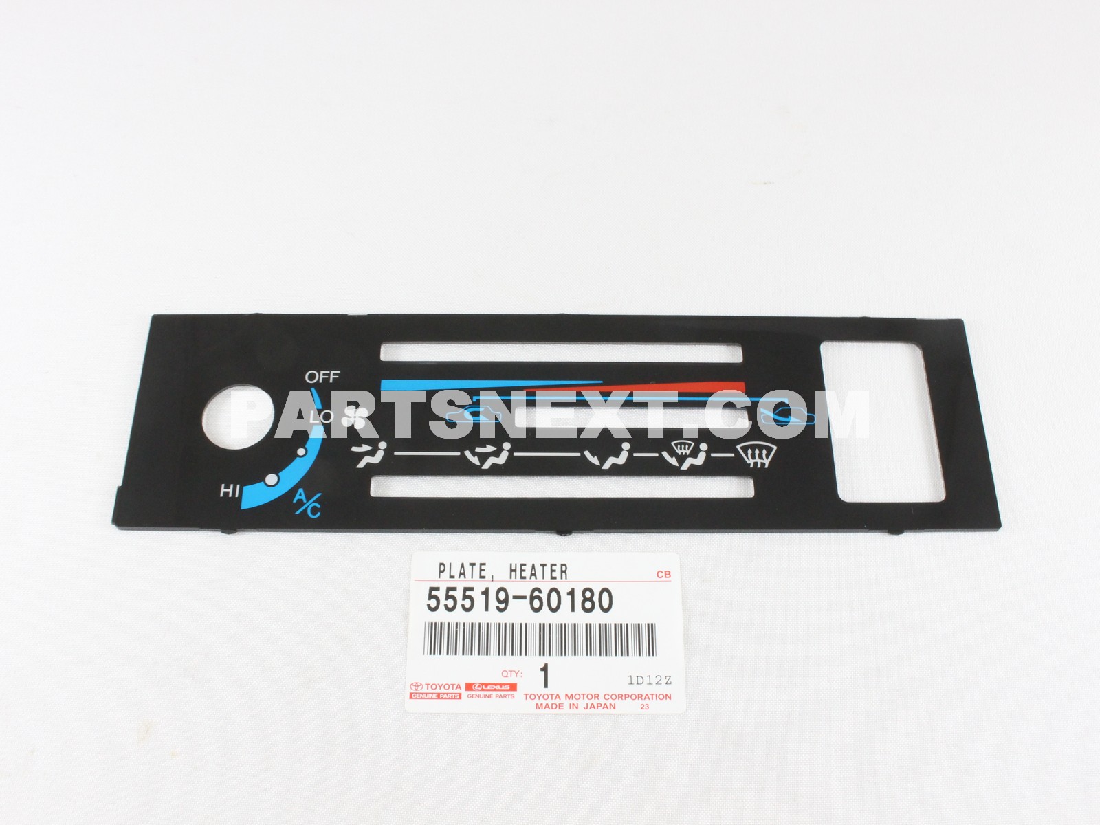 Toyota :: 55519-60180 SHEET, HEATER CONTROL NAME