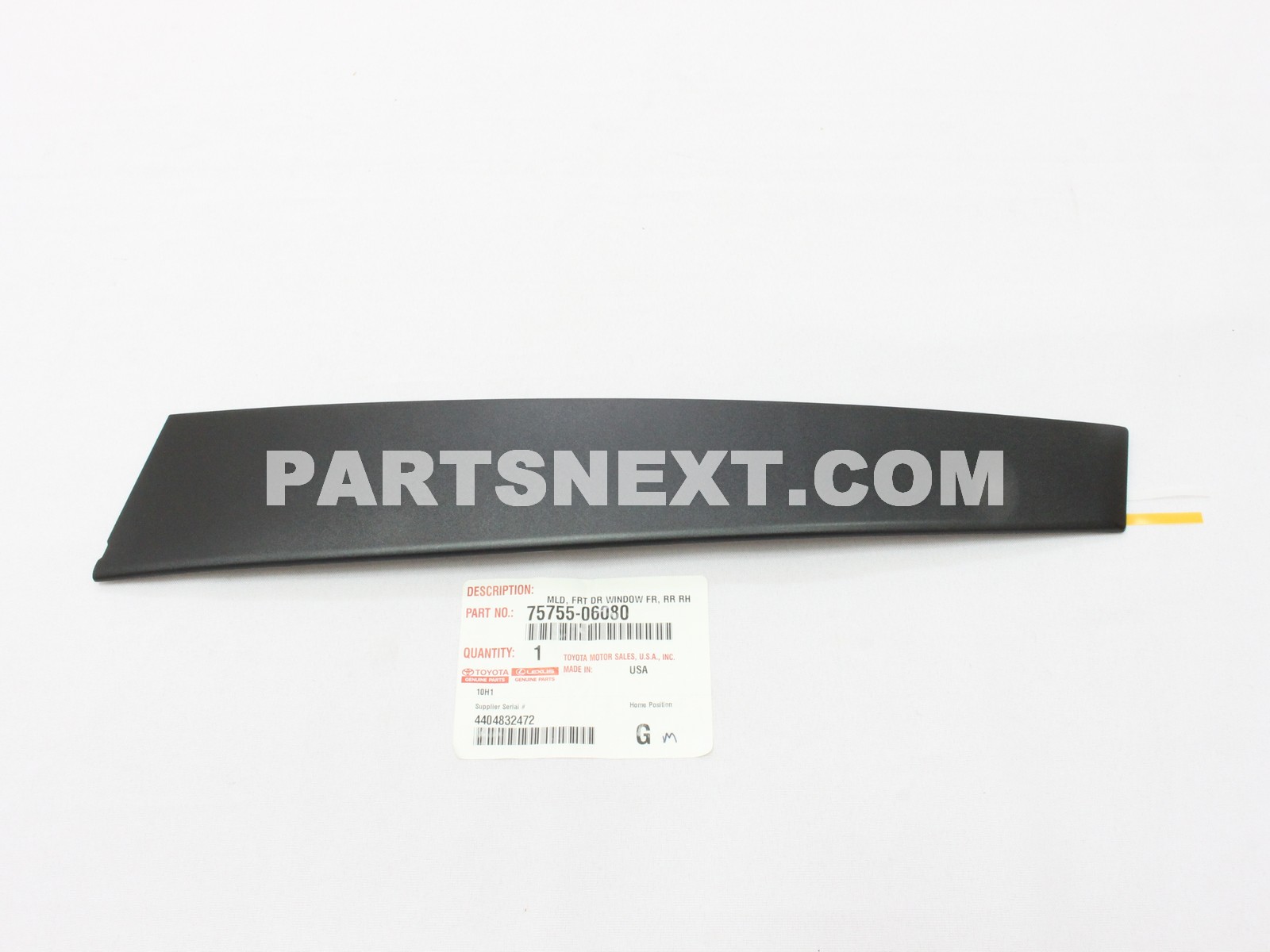 Toyota :: 75755-06080 MOULDING, FRONT DOOR WINDOW FRAME, REAR RH