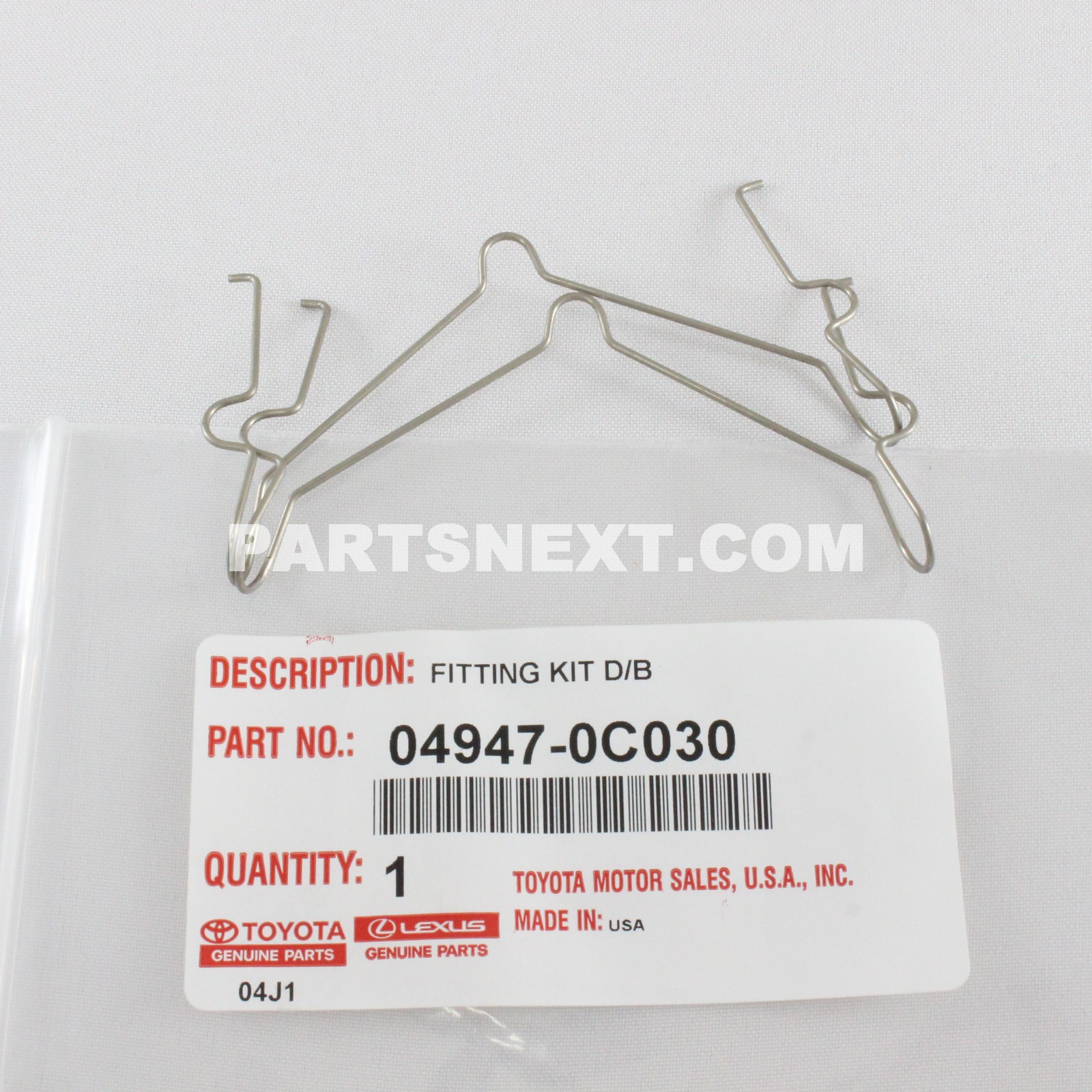 Toyota :: 04947-0C030 FITTING KIT, DISC BRAKE, FRONT