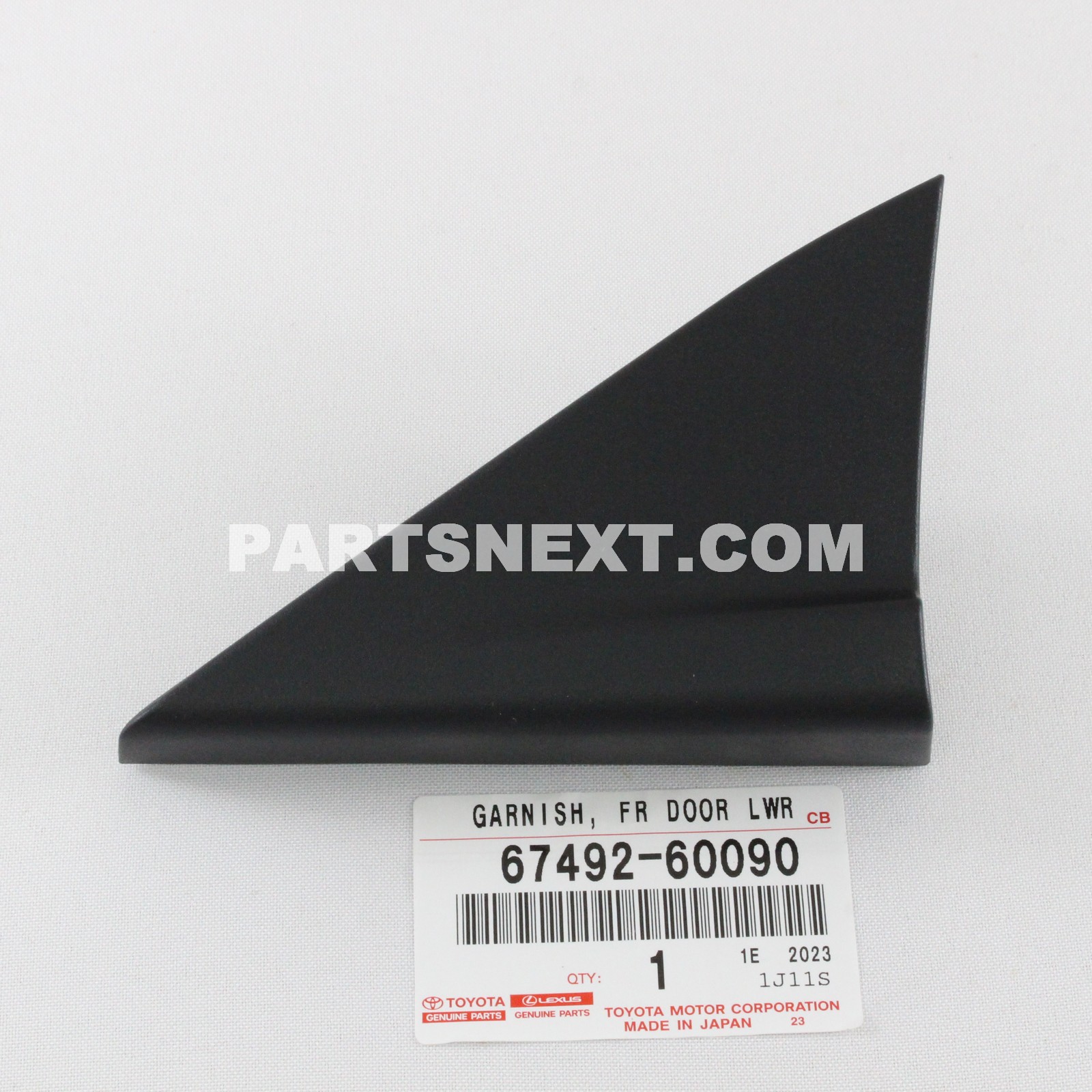 Toyota :: 67492-60090 GARNISH, FRONT DOOR LOWER FRAME BRACKET, LH