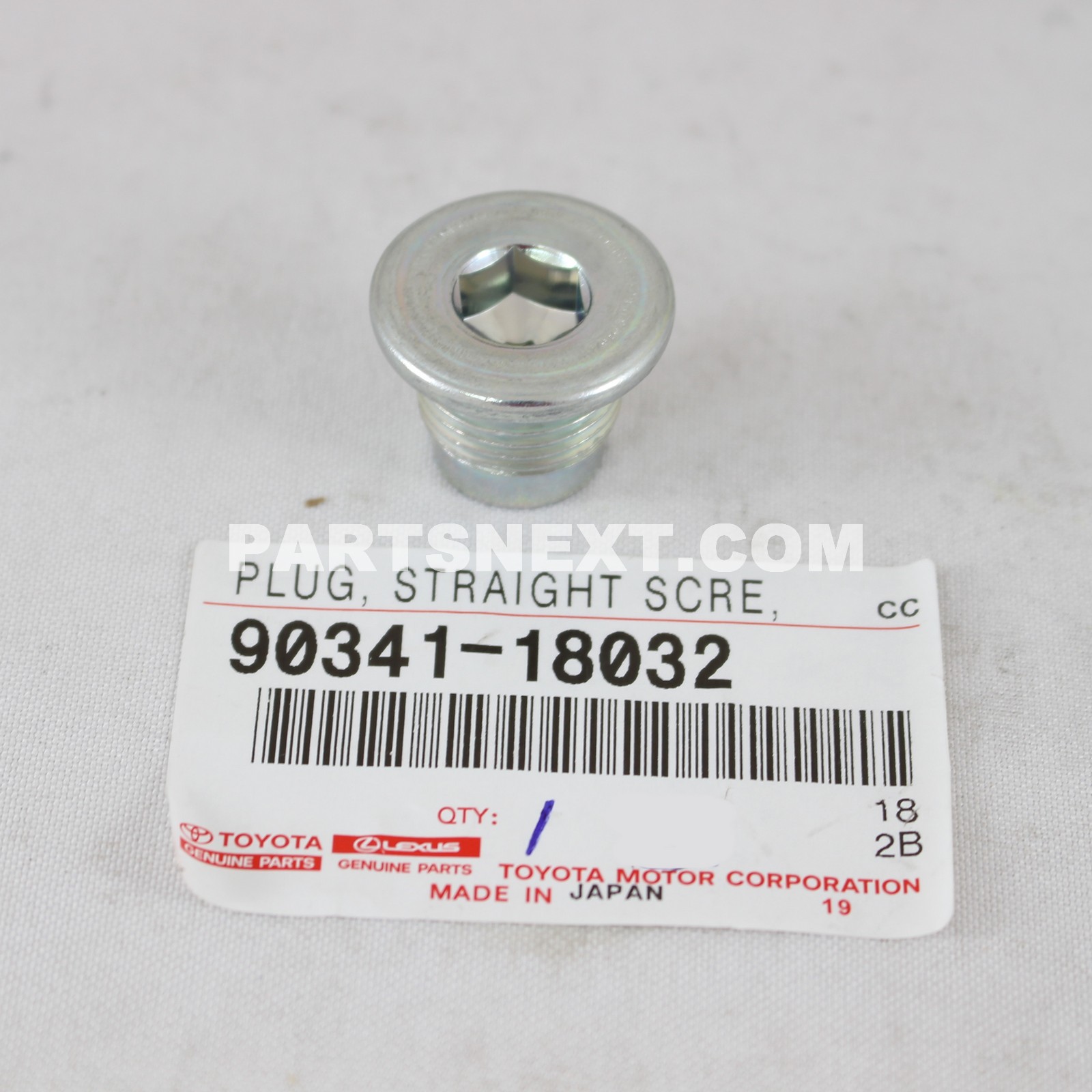 Toyota :: 90341-18032 PLUG (FOR FRONT DIFFERENTIAL FILLER)