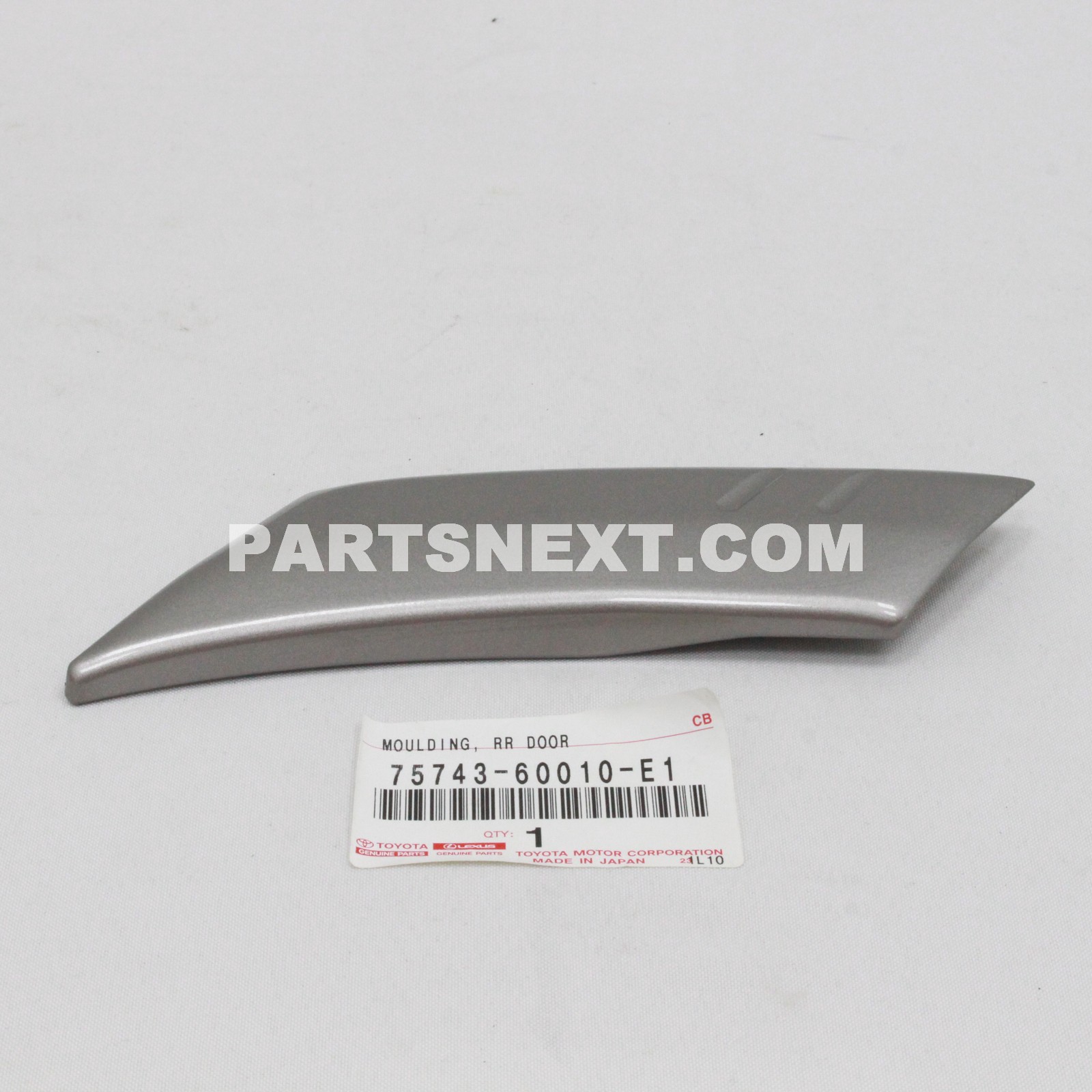 Toyota :: 75743-60010-E1 MOULDING, REAR DOOR, OUTSIDE UPPER REAR RH