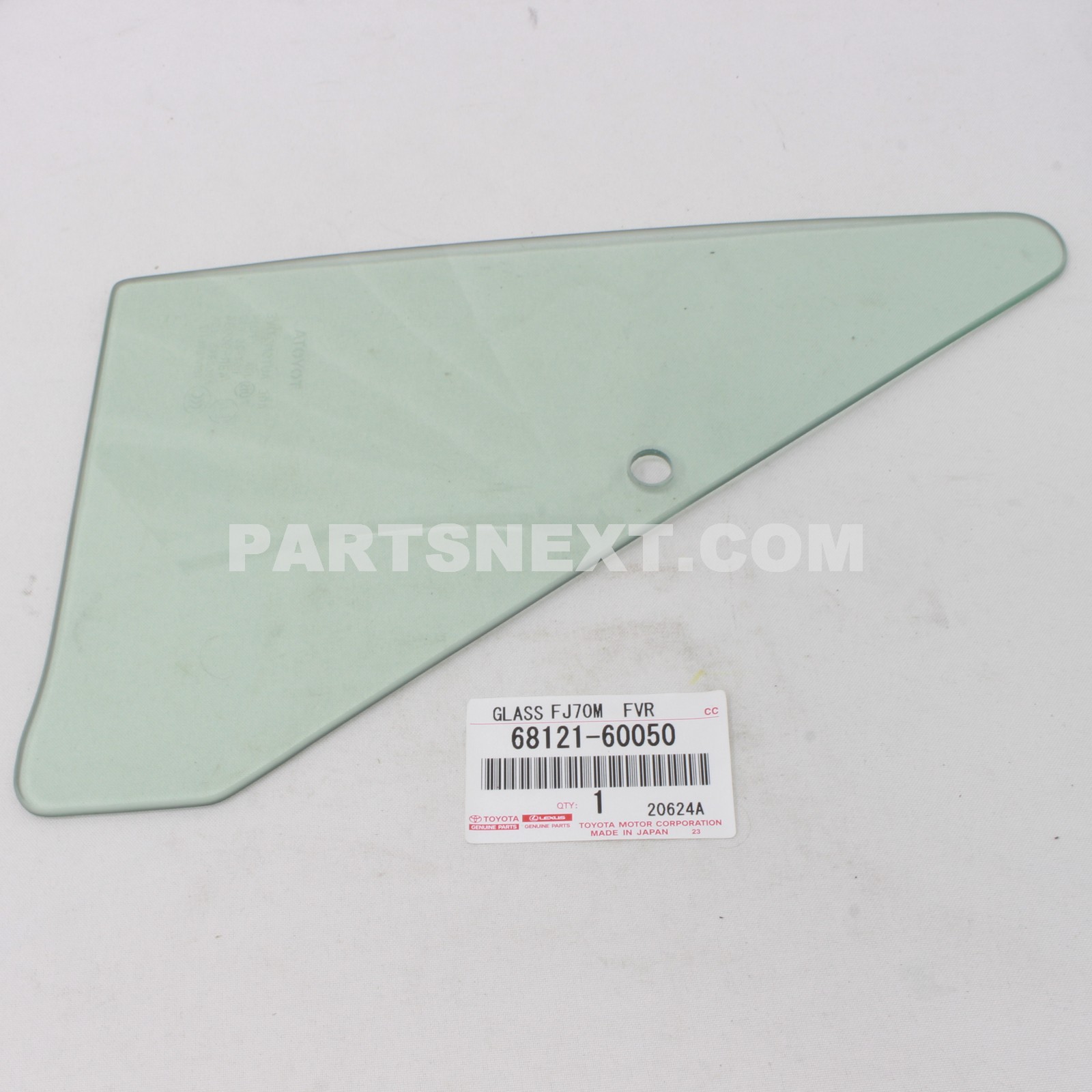 Toyota :: 68121-60050 GLASS, VENT WINDOW, RH