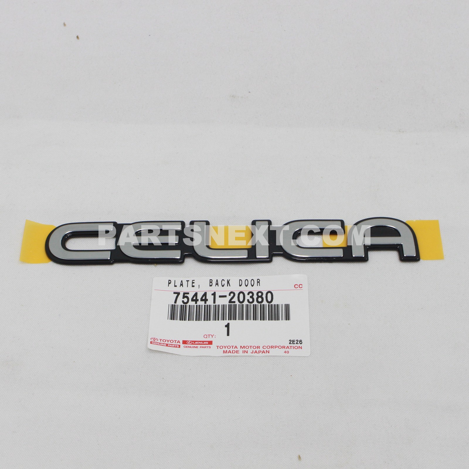 Toyota :: 75441-20380 PLATE, LUGGAGE COMPARTMENT DOOR NAME, NO.1