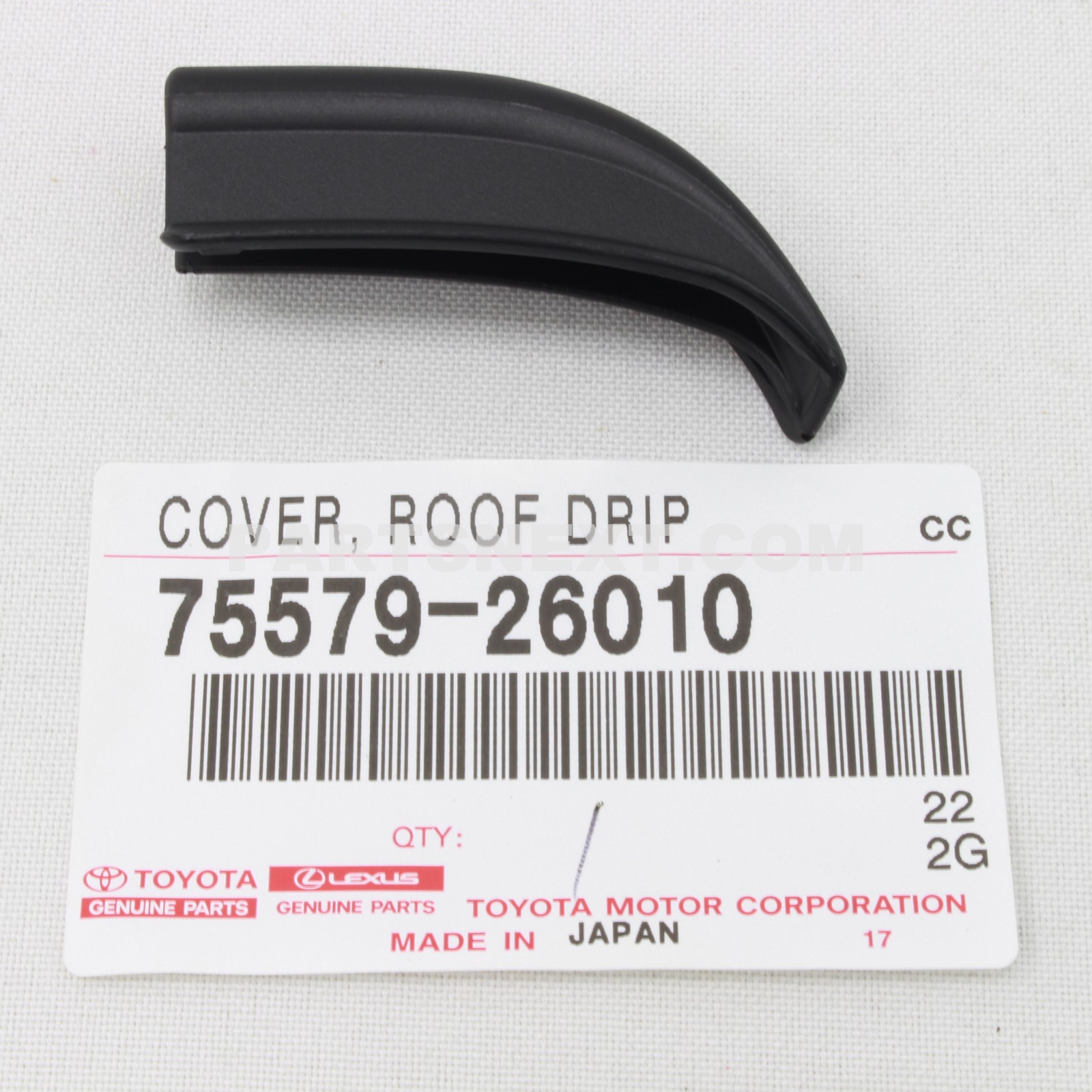 Toyota :: 75579-26010 COVER, ROOF DRIP MOULDING END, REAR LH