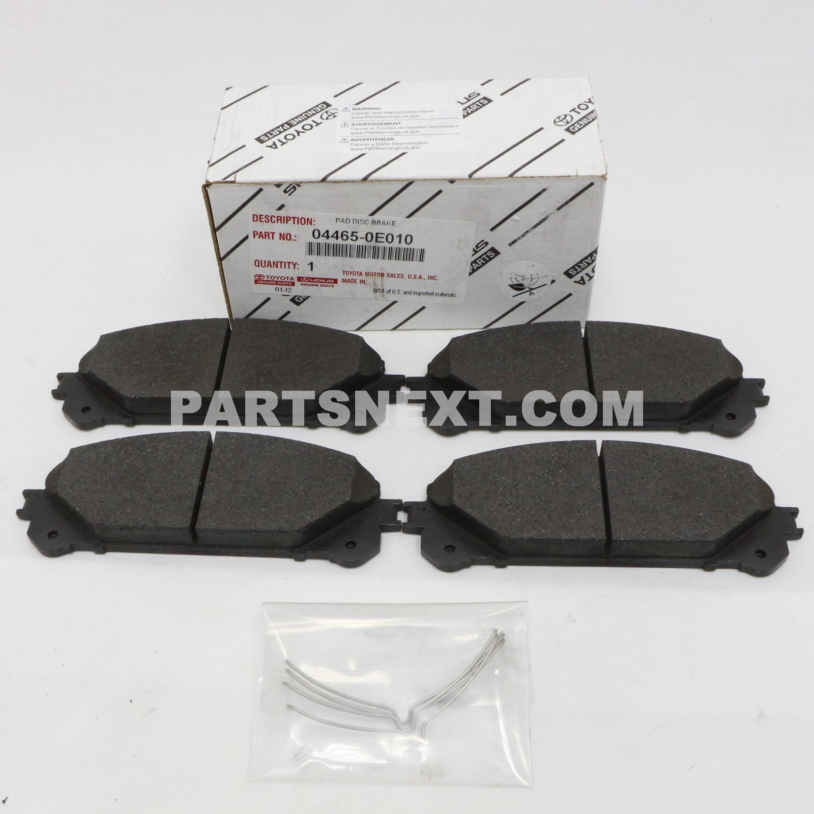 Toyota :: 04465-0E010 PAD KIT, DISC BRAKE, FRONT