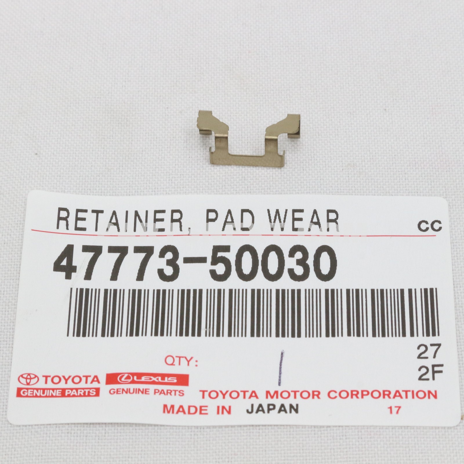 Toyota :: 47773-50030 RETAINER, PAD WEAR INDICATOR