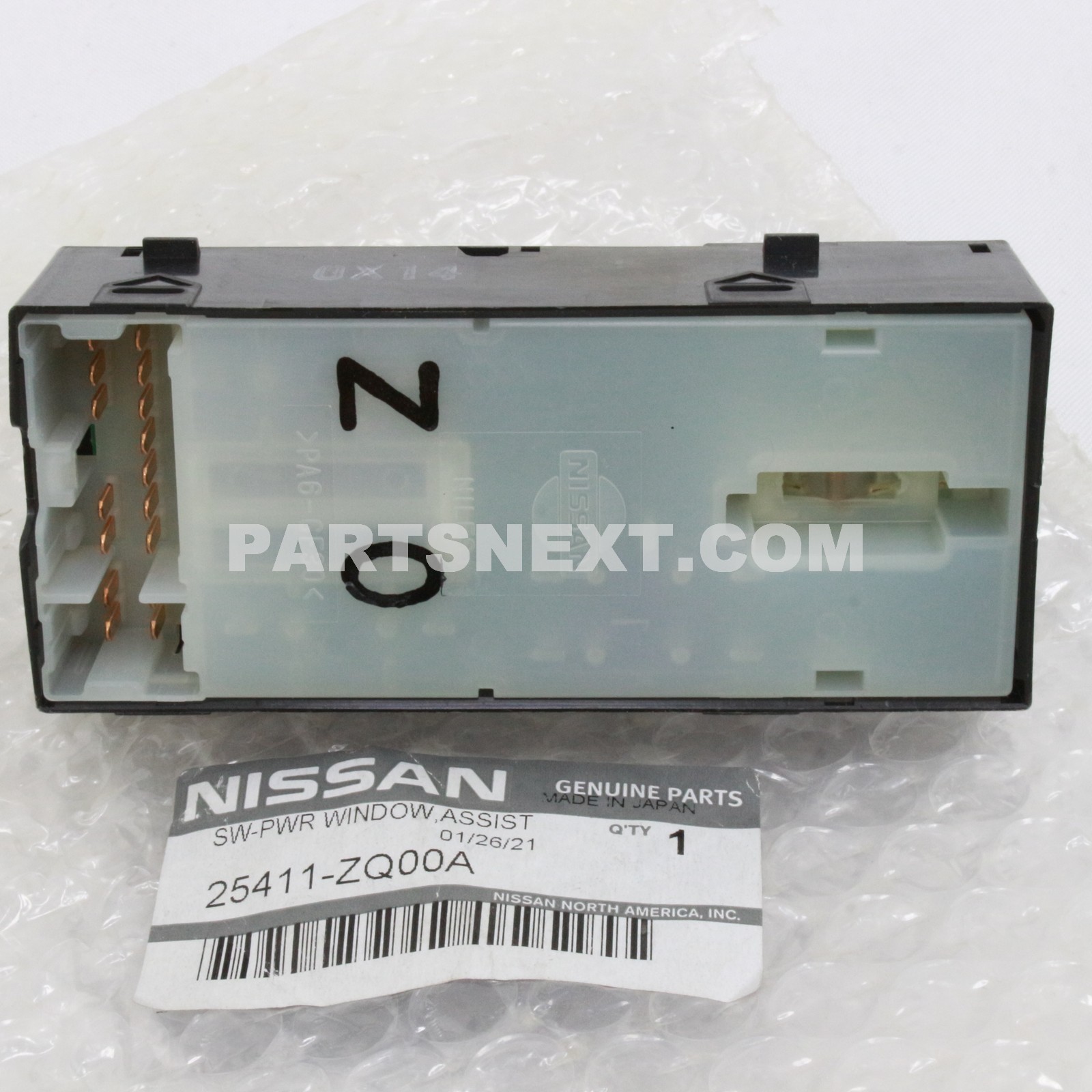 Nissan :: 25411-ZQ00A SWITCH ASSY-POWER WINDOW,ASSIST