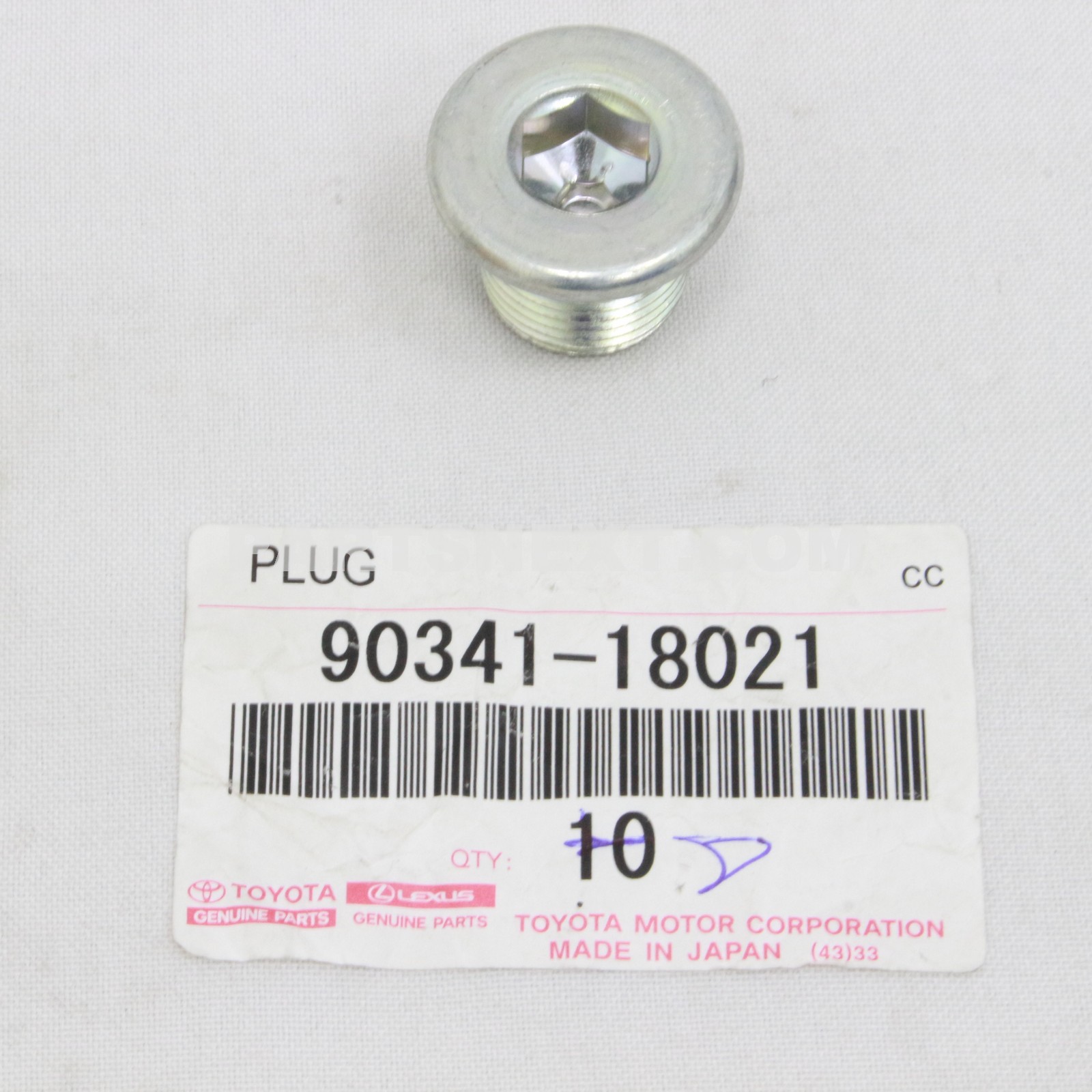 Toyota :: 90341-18021 PLUG (FOR FRONT DIFFERENTIAL DRAIN)