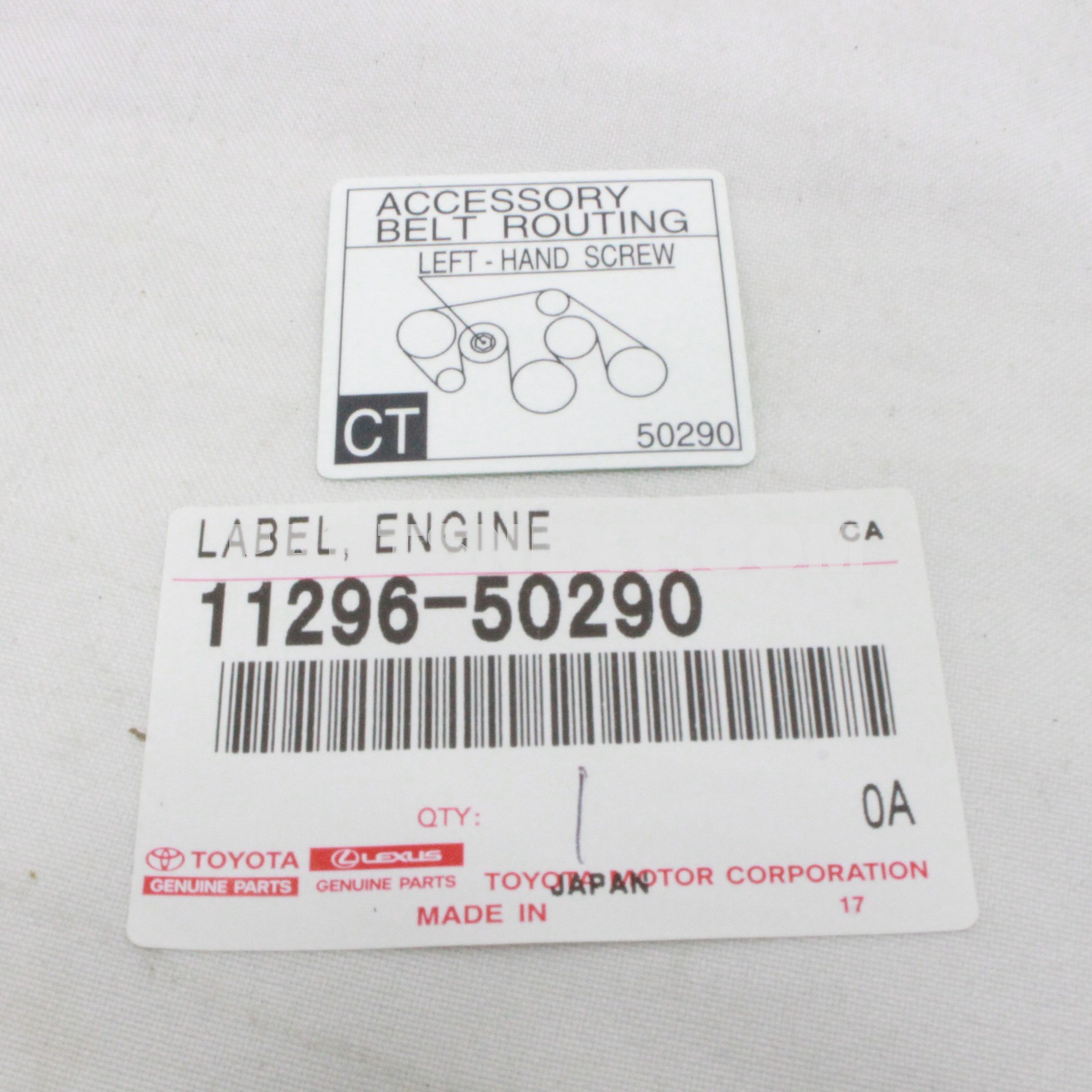 Toyota :: 11296-50290 LABEL, ENGINE SERVICE INFORMATION