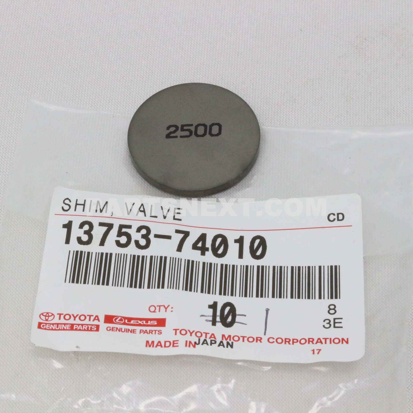 Toyota :: 13753-74010 SHIM, VALVE ADJUSTING