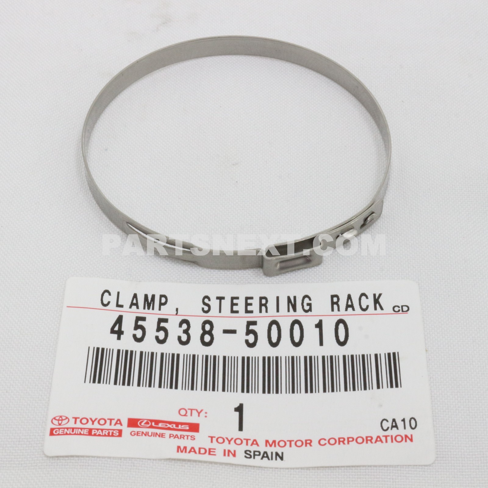 Toyota :: 45538-50010 CLAMP(FOR STEERING RACK BOOT NO.1)