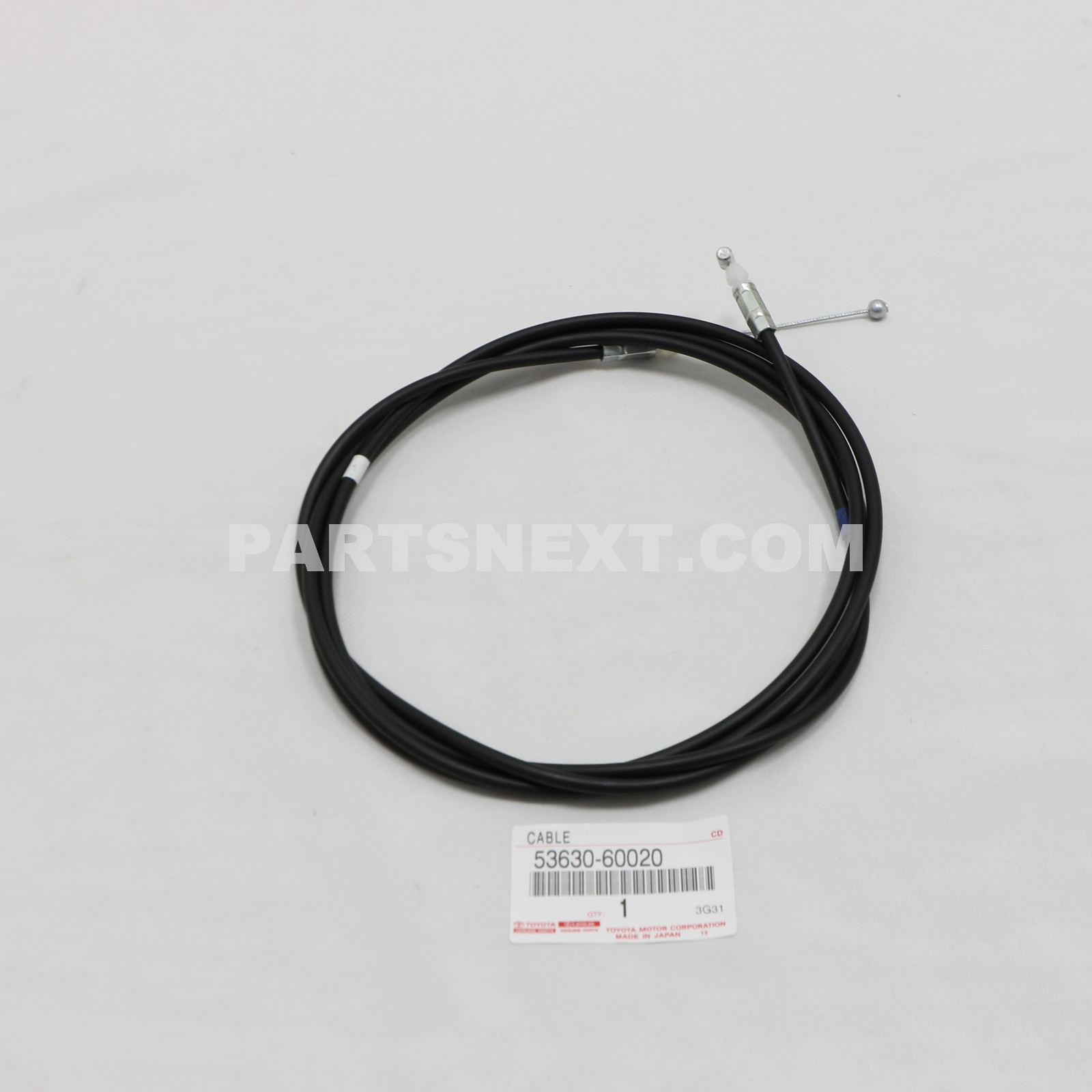 Toyota :: 53630-60020 CABLE ASSY, HOOD LOCK CONTROL