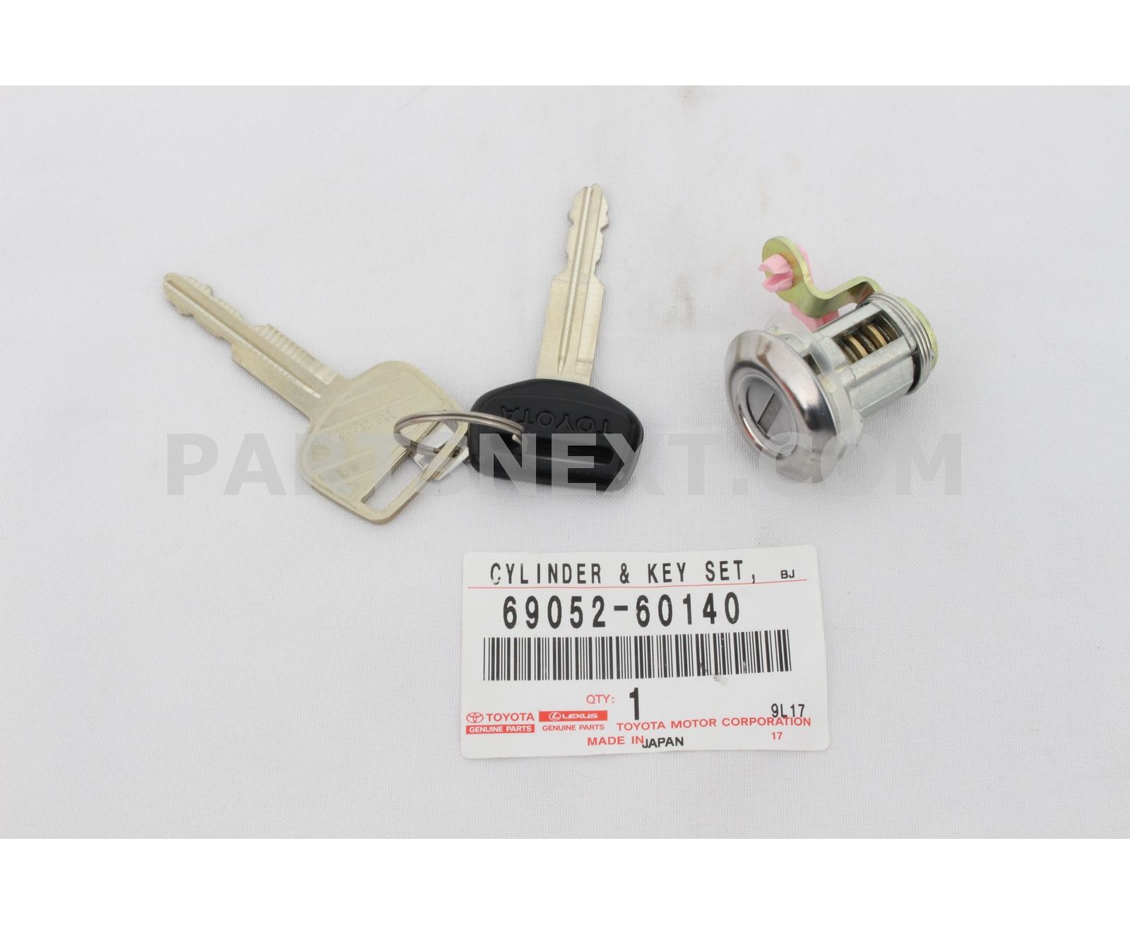 Toyota :: 69052-60140 CYLINDER & KEY SET, BACK DOOR LOCK