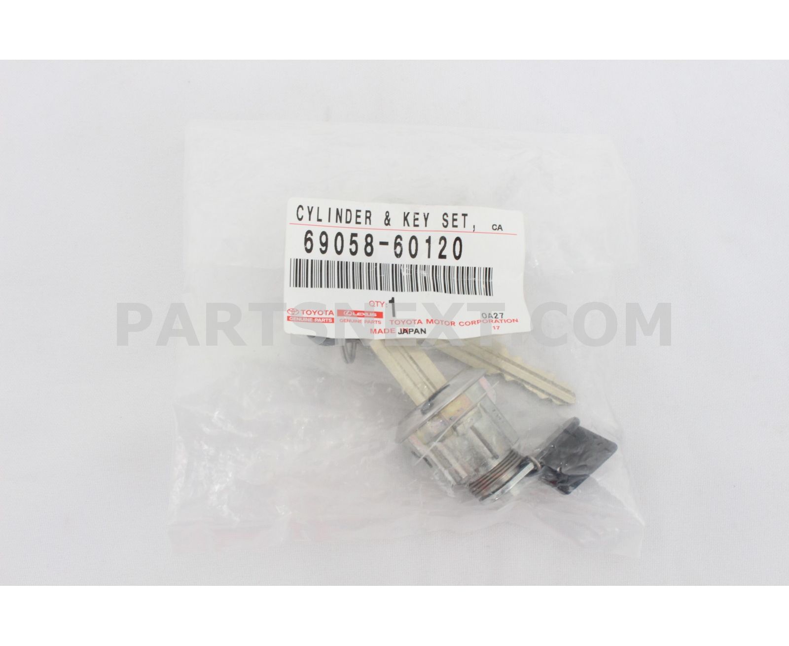 Toyota :: 69058-60120 CYLINDER & KEY SET, FUEL FILLER LID