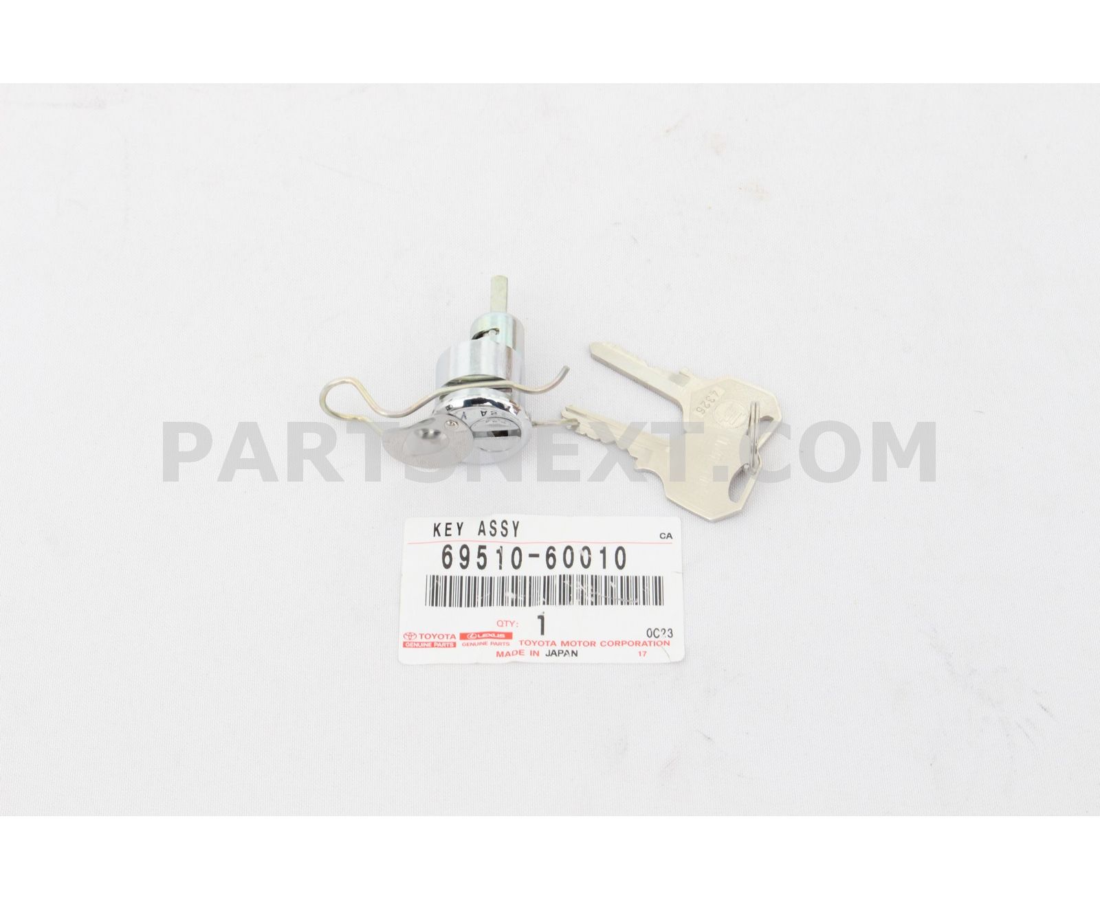Toyota :: 69510-60010 CYLINDER & KEY SET, BACK DOOR LOCK, RH/LH