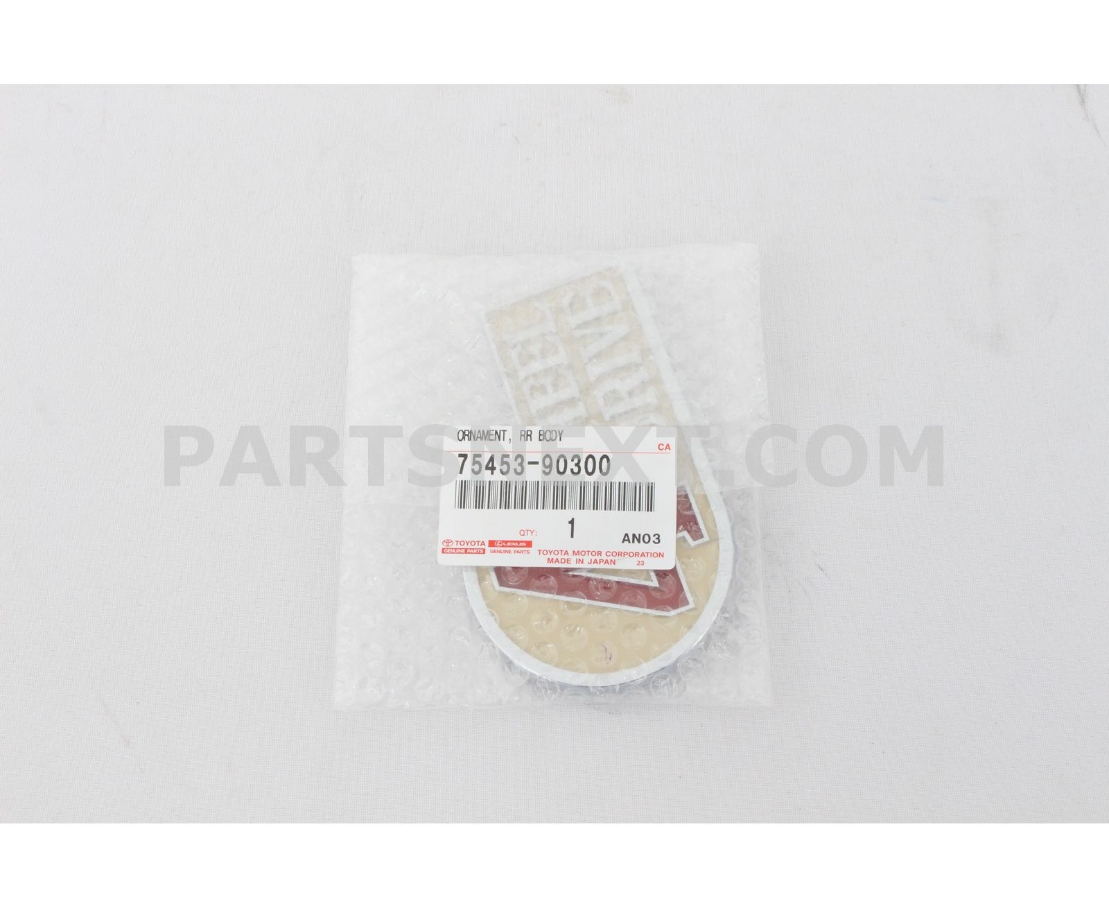 Toyota :: 75453-90300 PLATE, REAR NAME, NO.5 (MECHANISM)