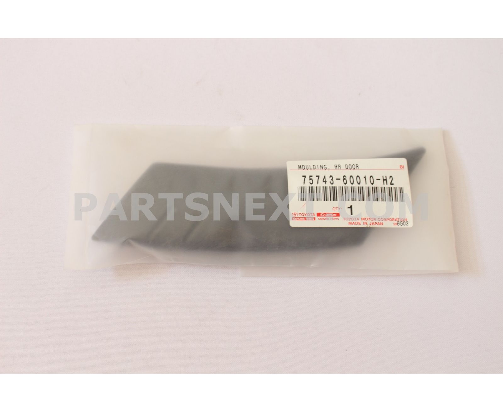 Toyota :: 75743-60010-H2 MOULDING, REAR DOOR, OUTSIDE UPPER REAR RH