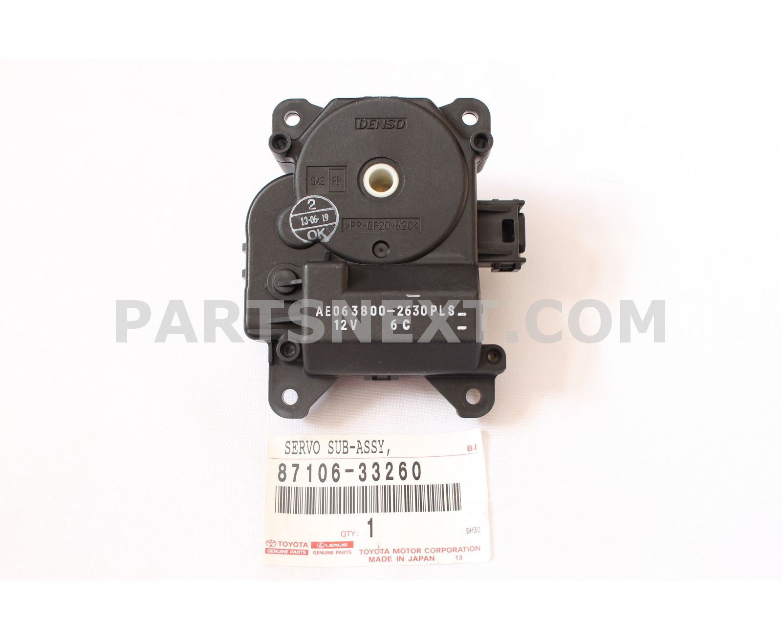 Toyota :: 87106-33260 DAMPER SERVO SUB-ASSY, AIR CONDITIONER RADIATOR, NO.2