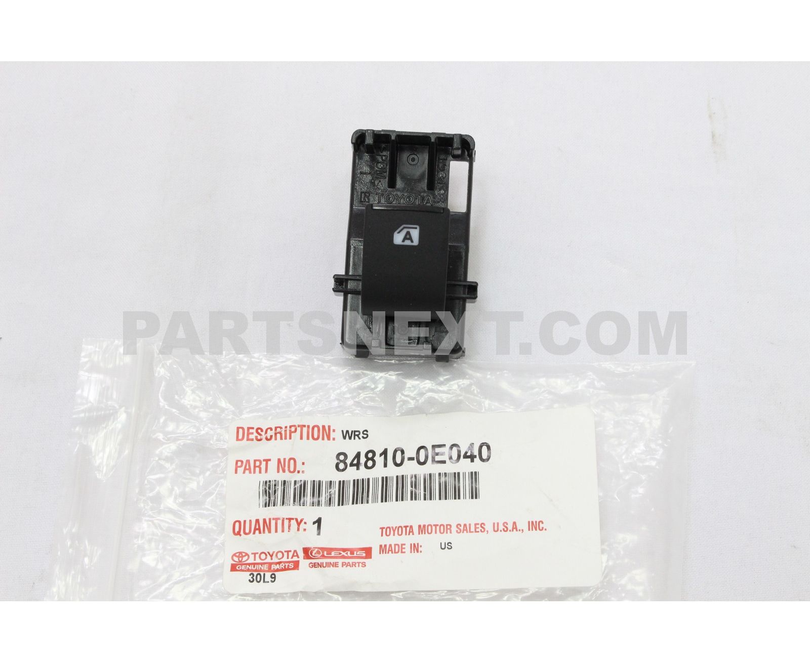 Toyota :: 84810-0E040 SWITCH ASSY, POWER WINDOW REGULATOR