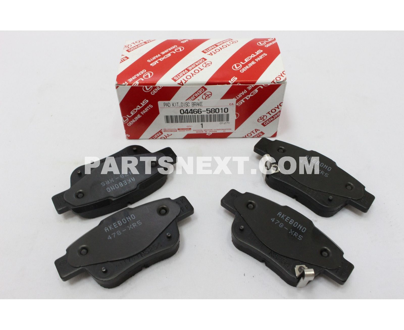Toyota :: 04466-58010 PAD KIT, DISC BRAKE, REAR