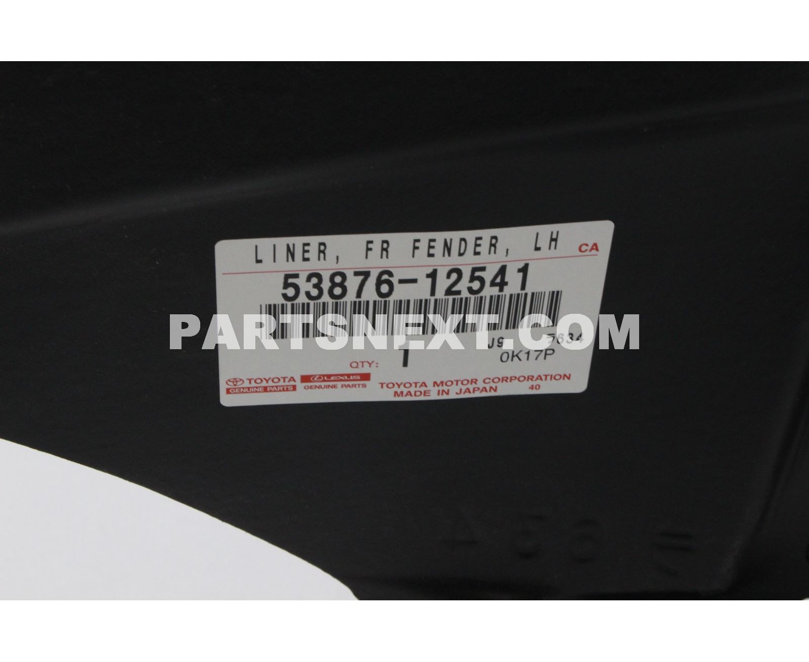 Toyota :: 53876-12541 LINER FR FENDER LH