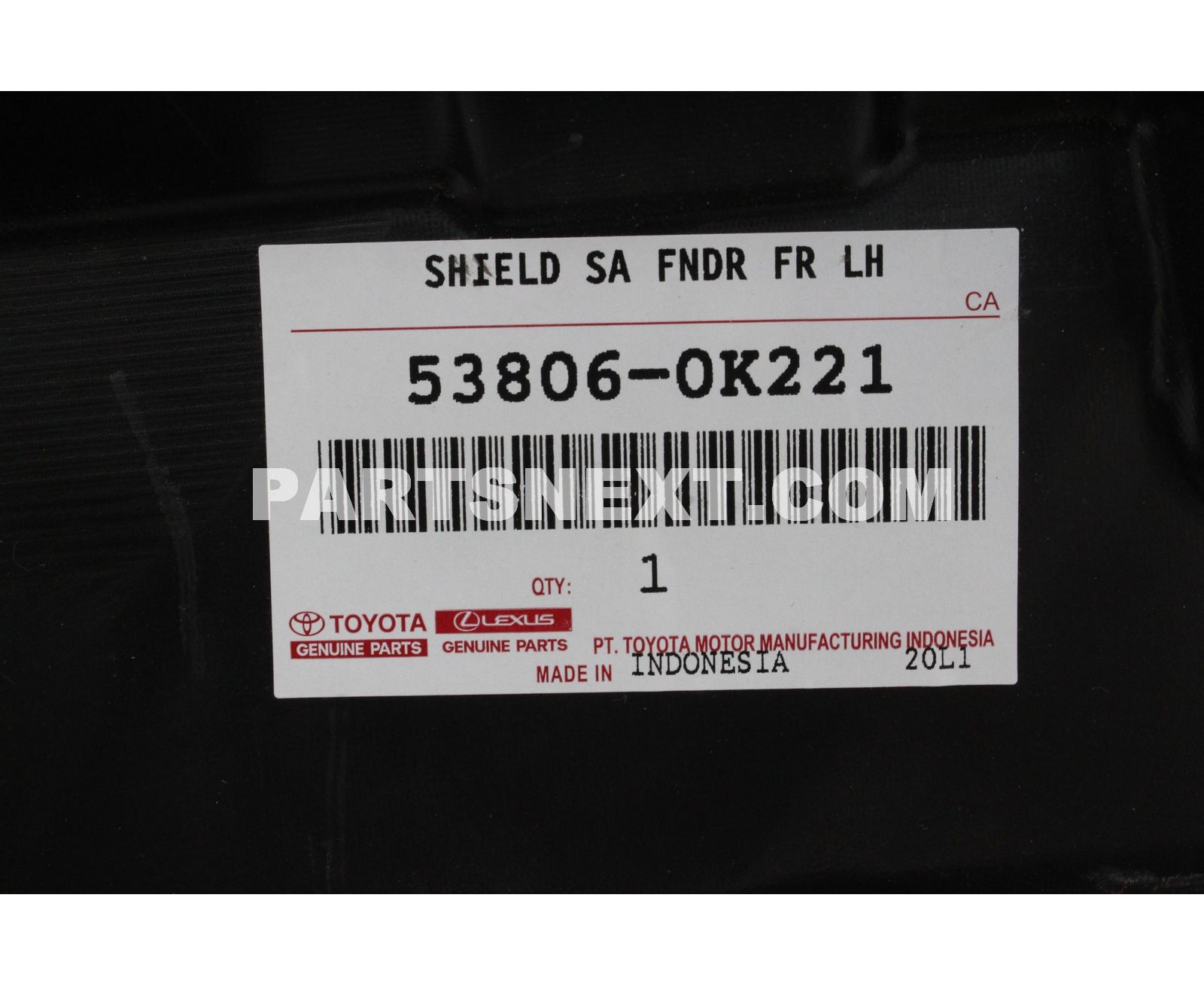 Toyota :: 53806-0K221 SHIELD SUB-ASSY