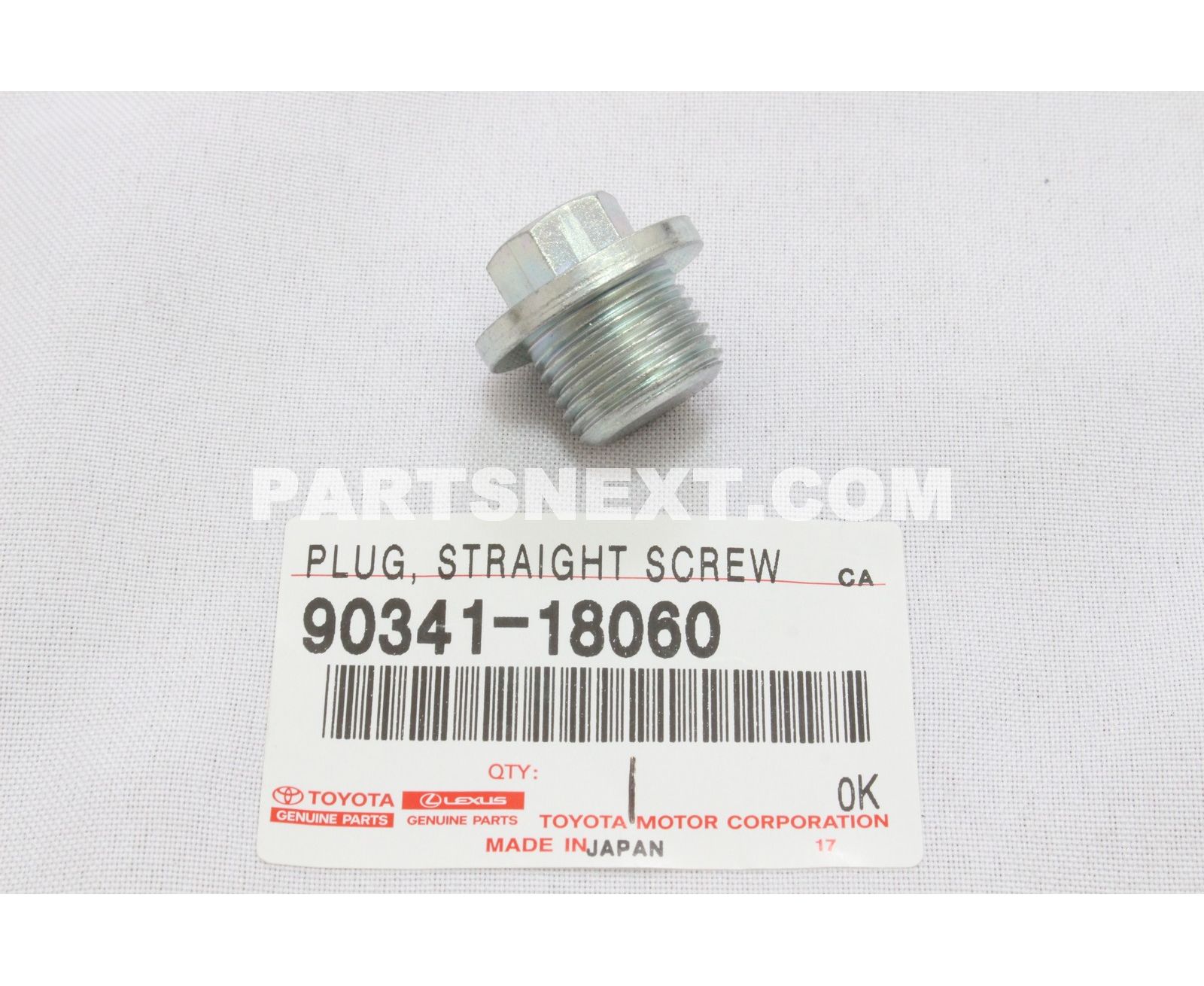 Toyota :: 90341-18060 PLUG (FOR FRONT DIFFERENTIAL FILLER)