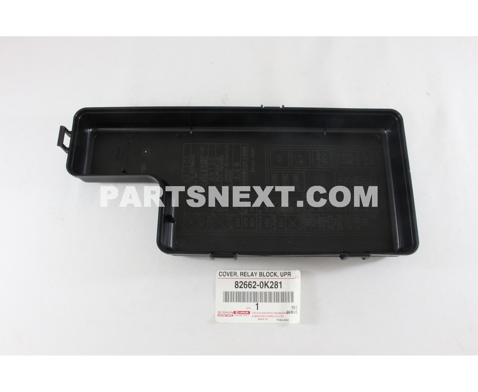 Toyota :: 82662-0K281 COVER, RELAY BLOCK, UPPER, NO.1