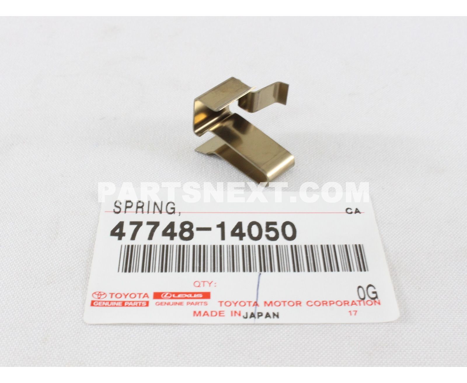 Toyota :: 47748-14050 SPRING, ANTI-RATTLE, NO.1(FOR FRONT DISC BRAKE)