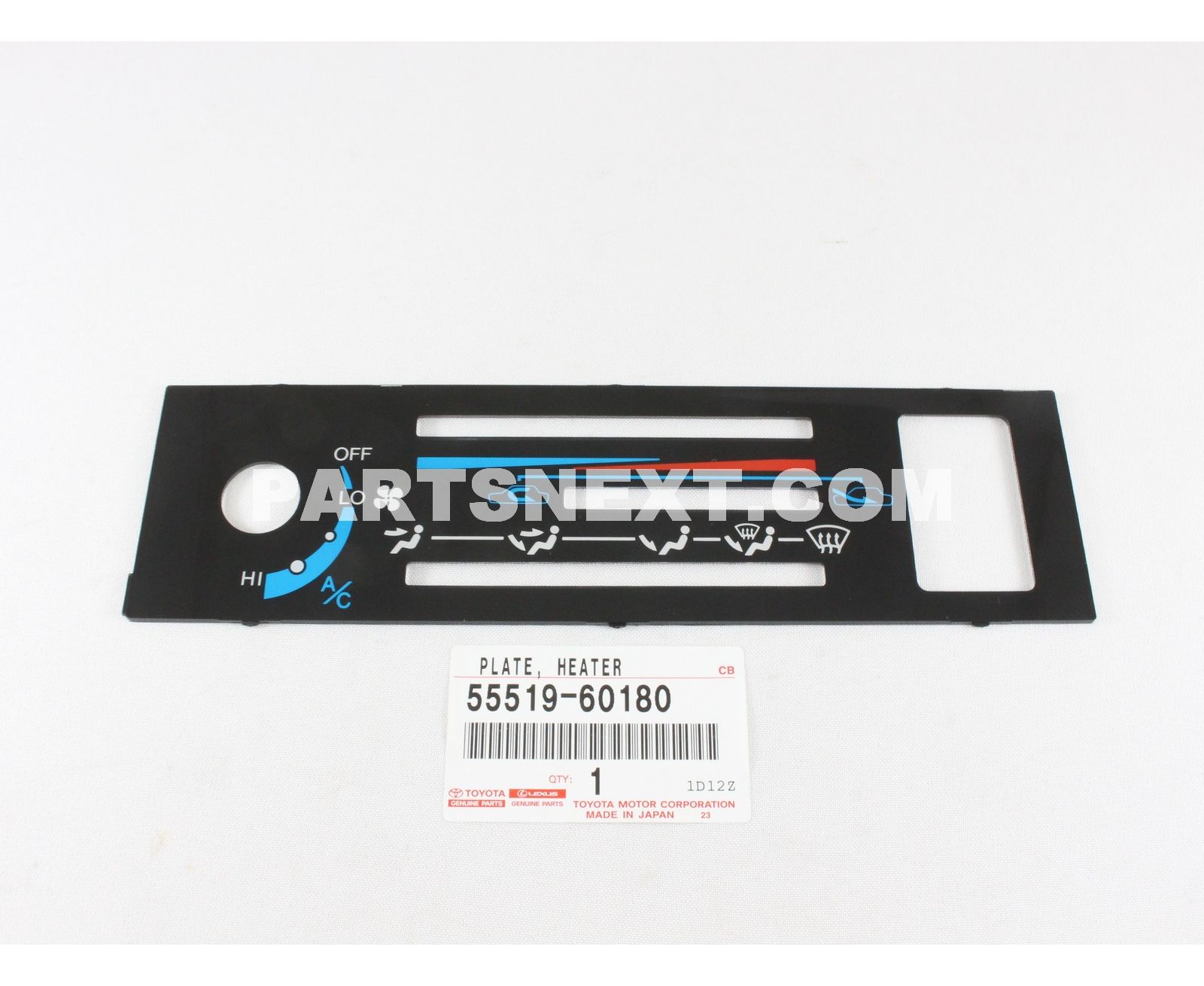 Toyota :: 55519-60180 SHEET, HEATER CONTROL NAME