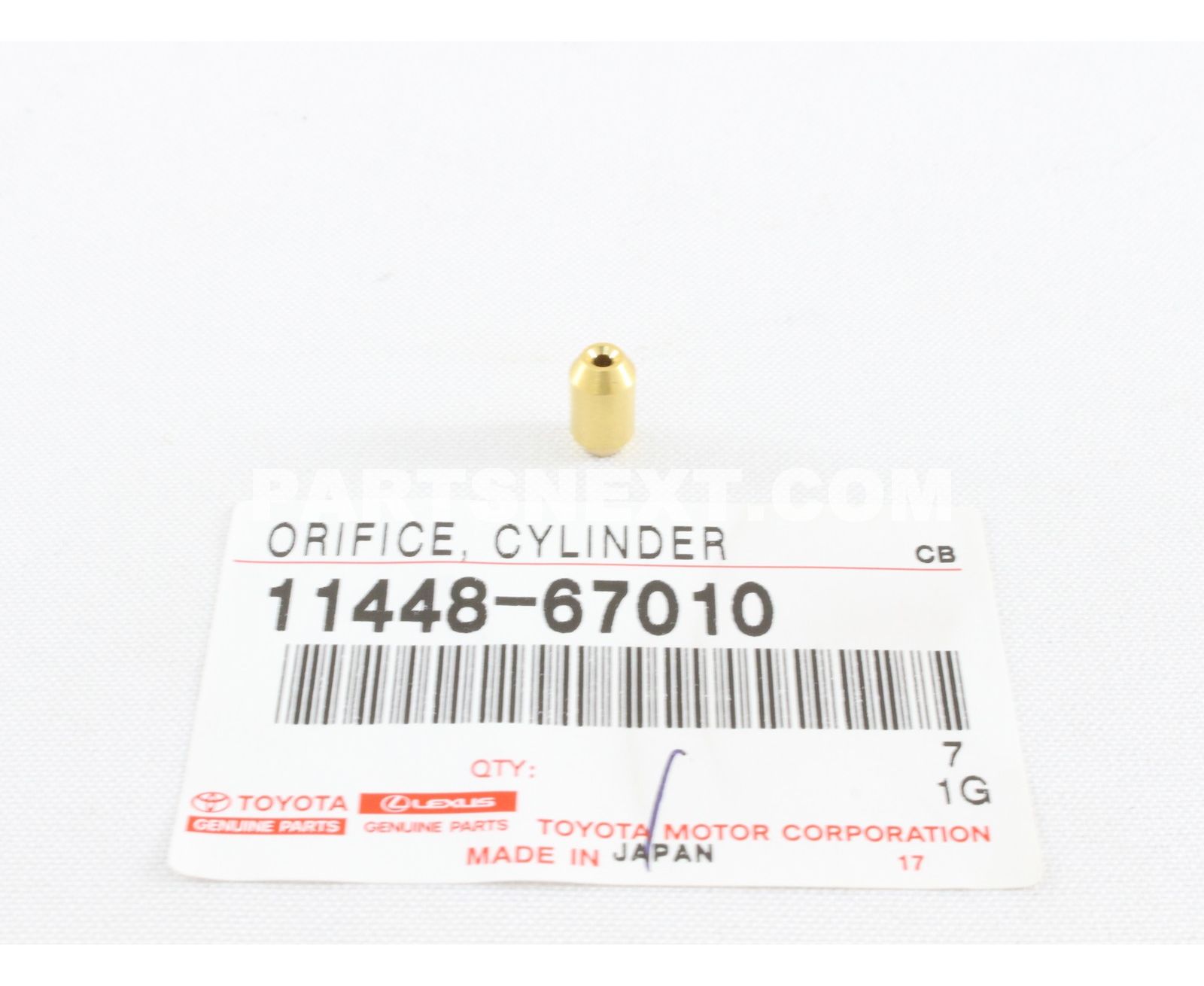 Toyota :: 11448-67010 ORIFICE, CYLINDER BLOCK OIL