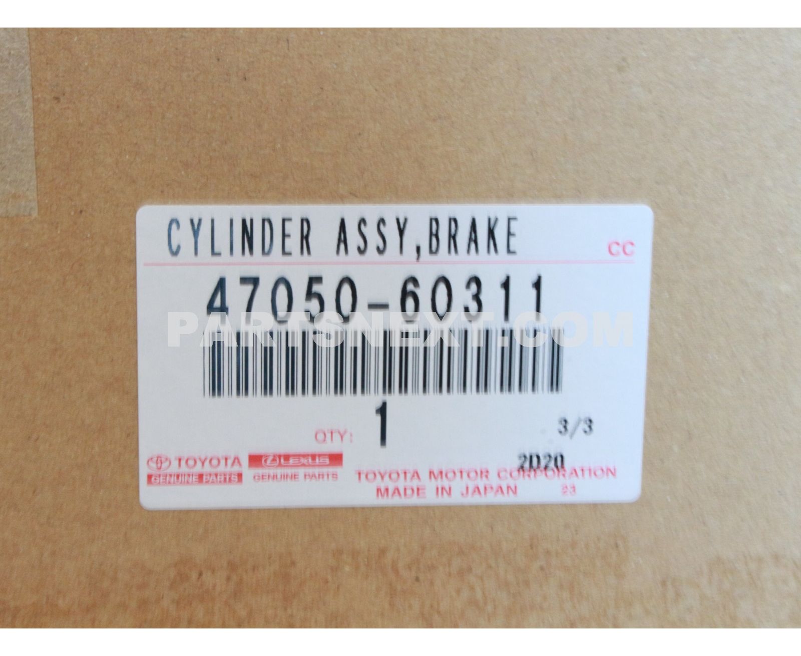 Toyota :: 47050-60311 BRAKE BOOSTER ASSY, W/MASTER CYLINDER
