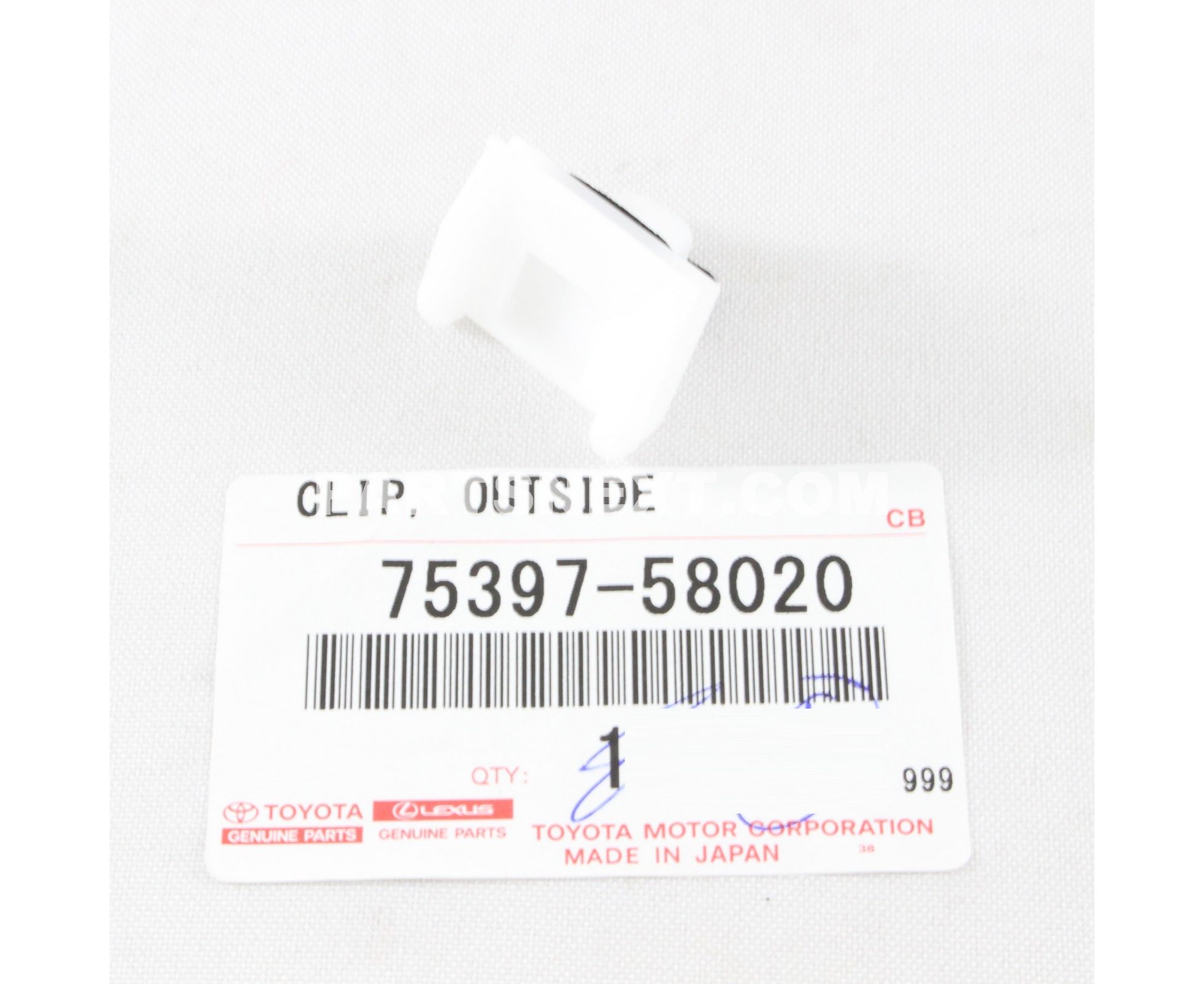 Toyota :: 75397-58020 CLIP, OUTSIDE MOULDING, NO.3