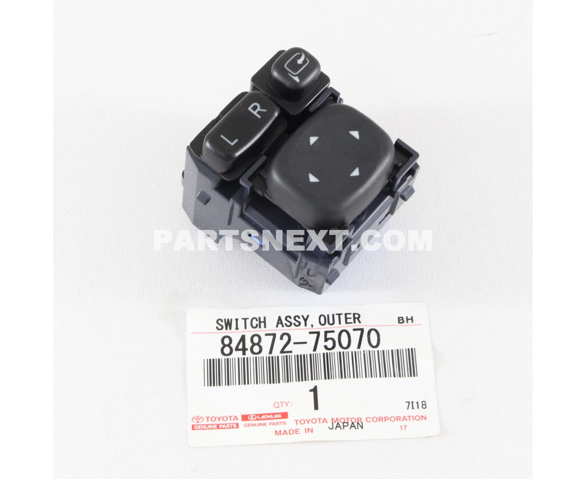 Toyota :: 84872-75070 SWITCH OUTER MIRROR