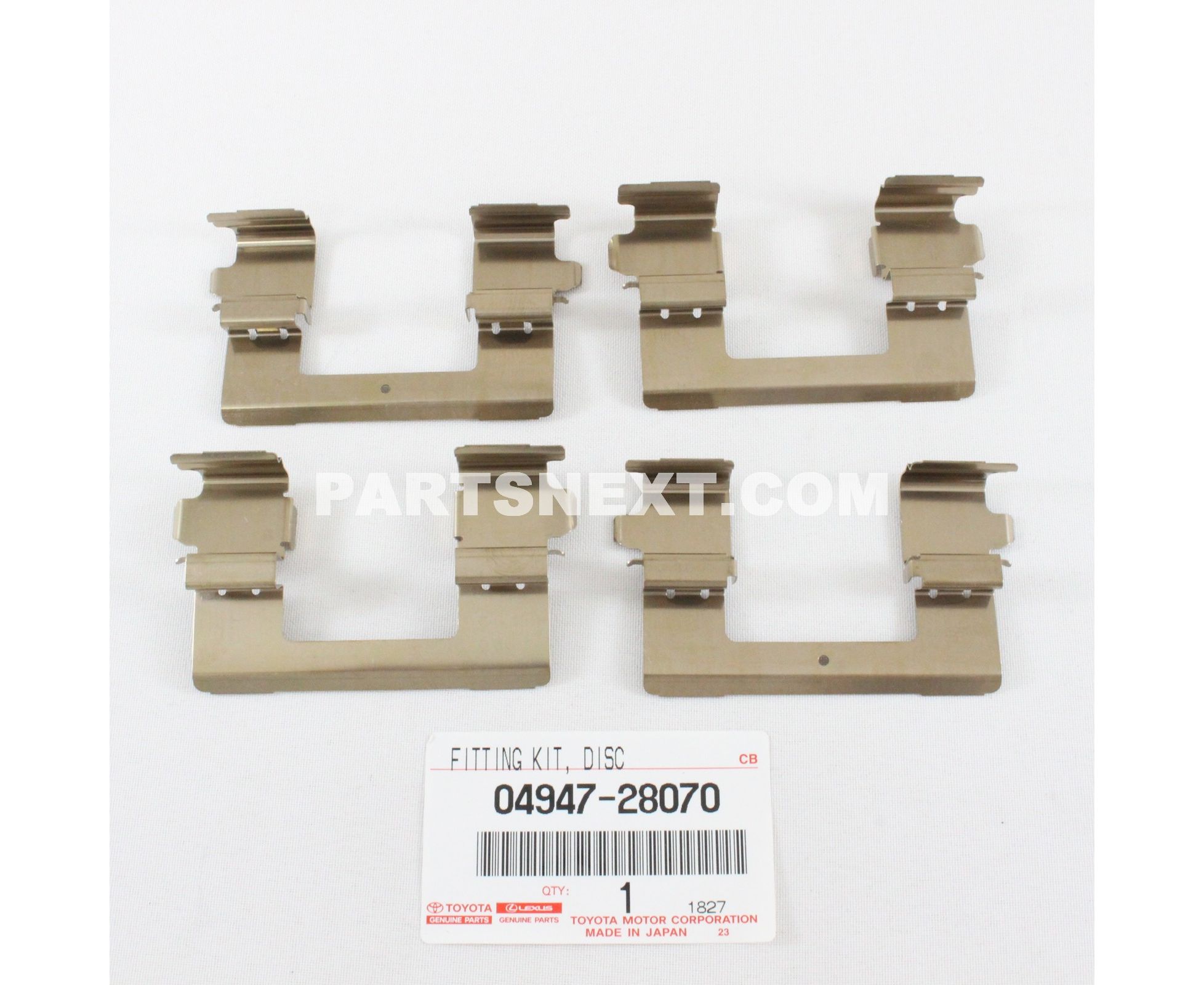 Toyota :: 04947-28070 FITTING KIT, DISC BRAKE, FRONT