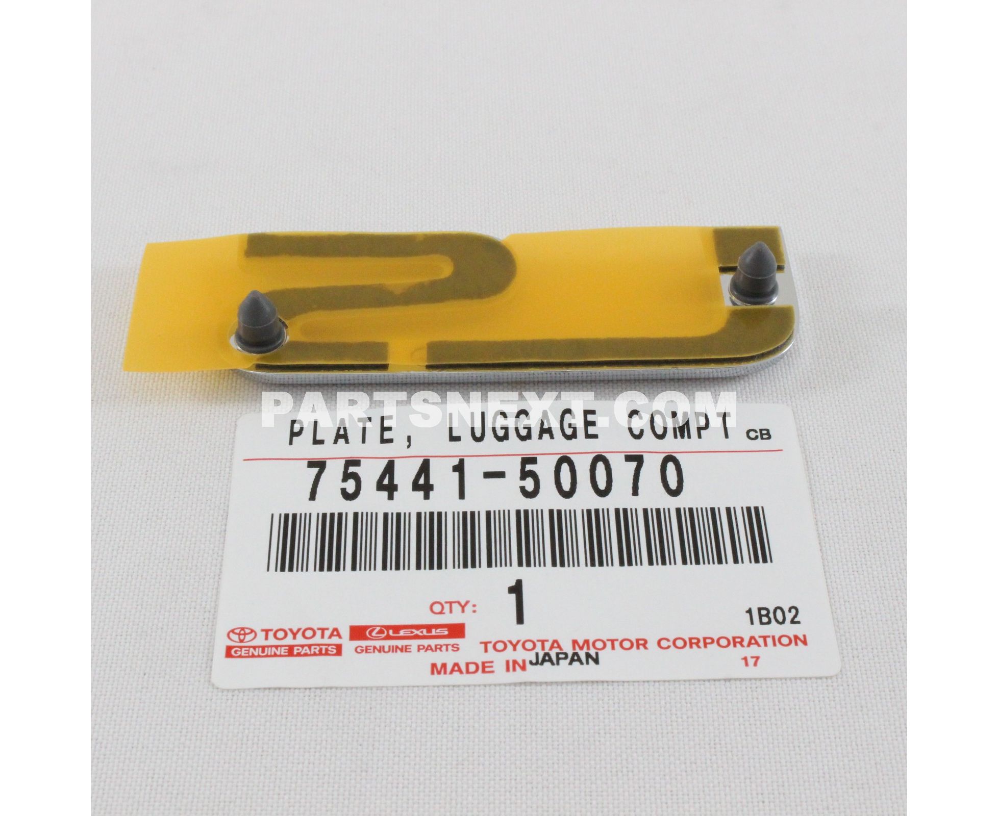 Toyota :: 75441-50070 PLATE, LUGGAGE COMPARTMENT DOOR NAME, NO.2