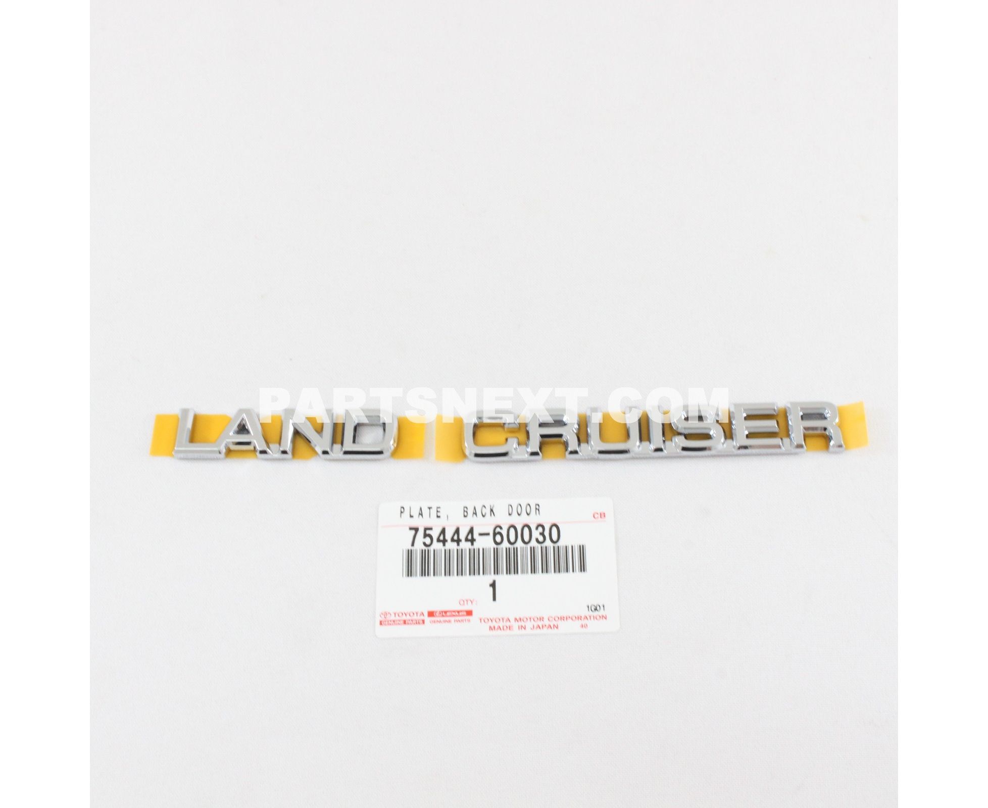 Toyota :: 75444-60030 PLATE, BACK DOOR NAME, NO.4