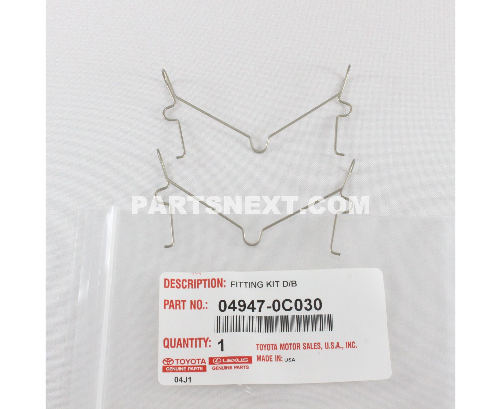 Toyota :: 04947-0C030 FITTING KIT, DISC BRAKE, FRONT