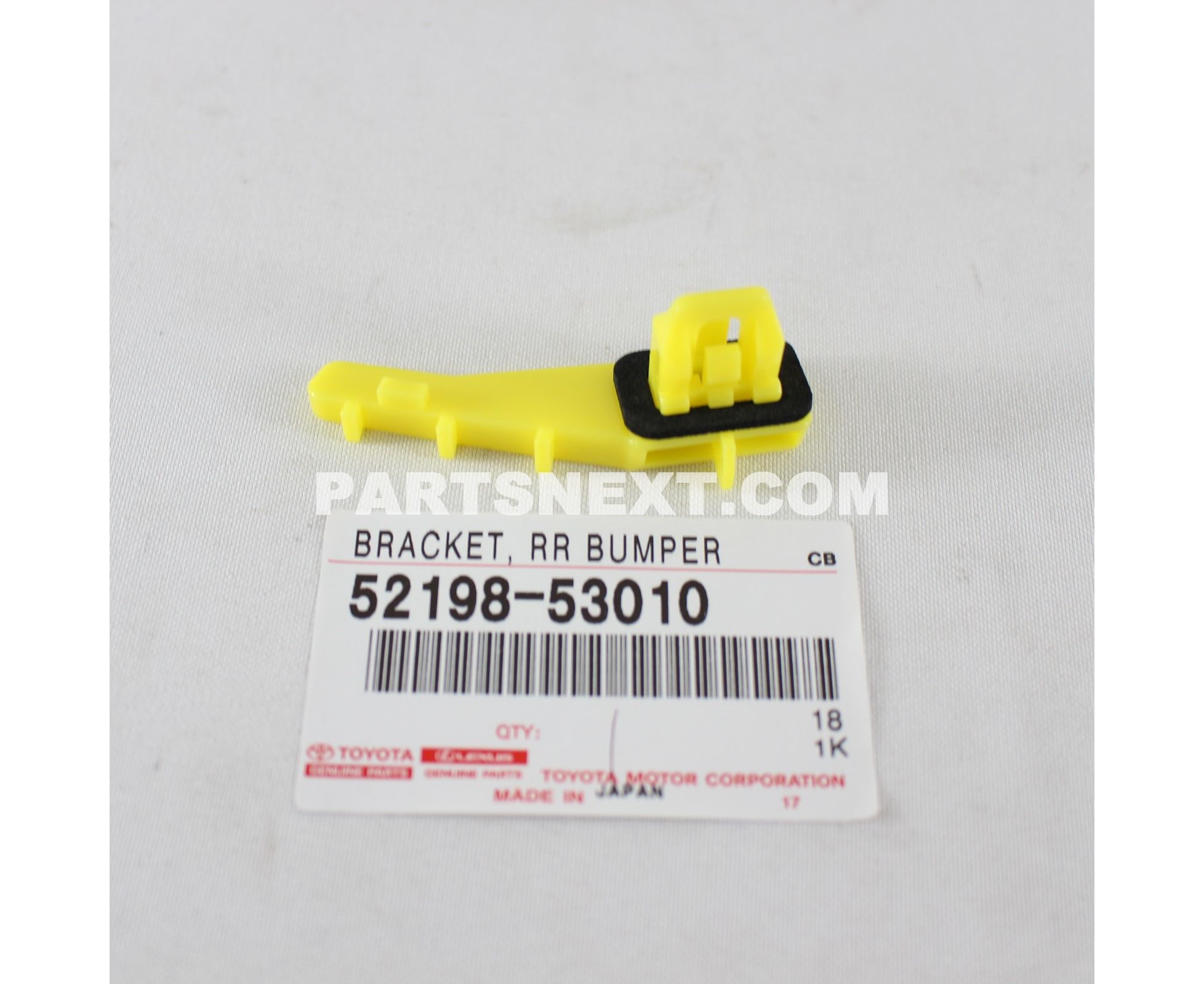 Toyota :: 52198-53010 BRACKET, REAR BUMPER SEAL, LH