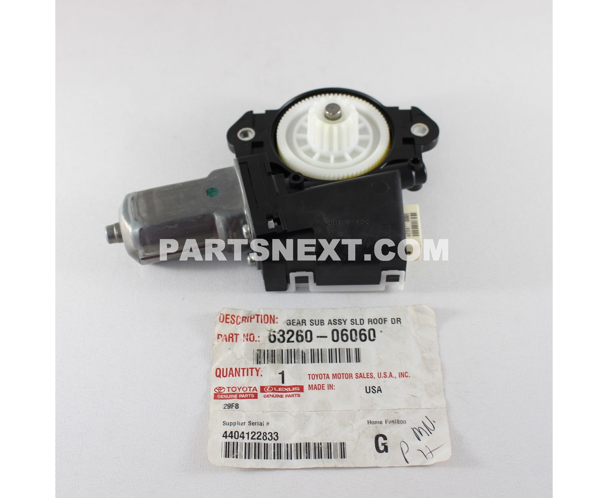 Toyota :: 63260-06060 GEAR ASSY, SLIDING ROOF DRIVE