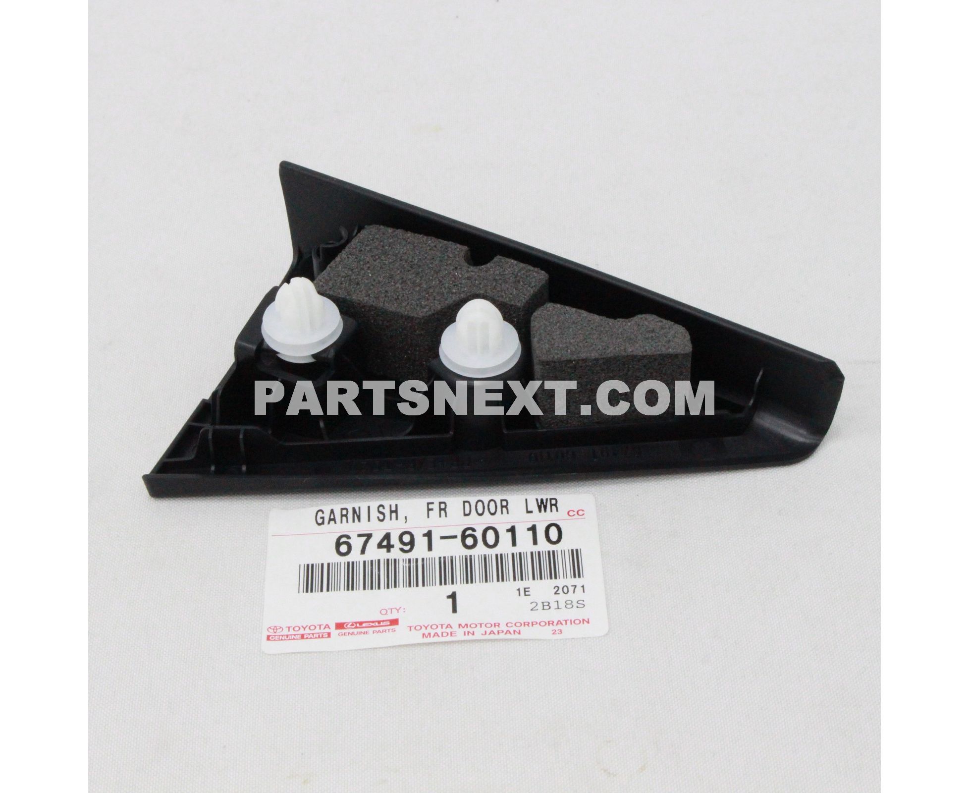 Toyota :: 67491-60110 GARNISH, FRONT DOOR LOWER FRAME BRACKET, RH