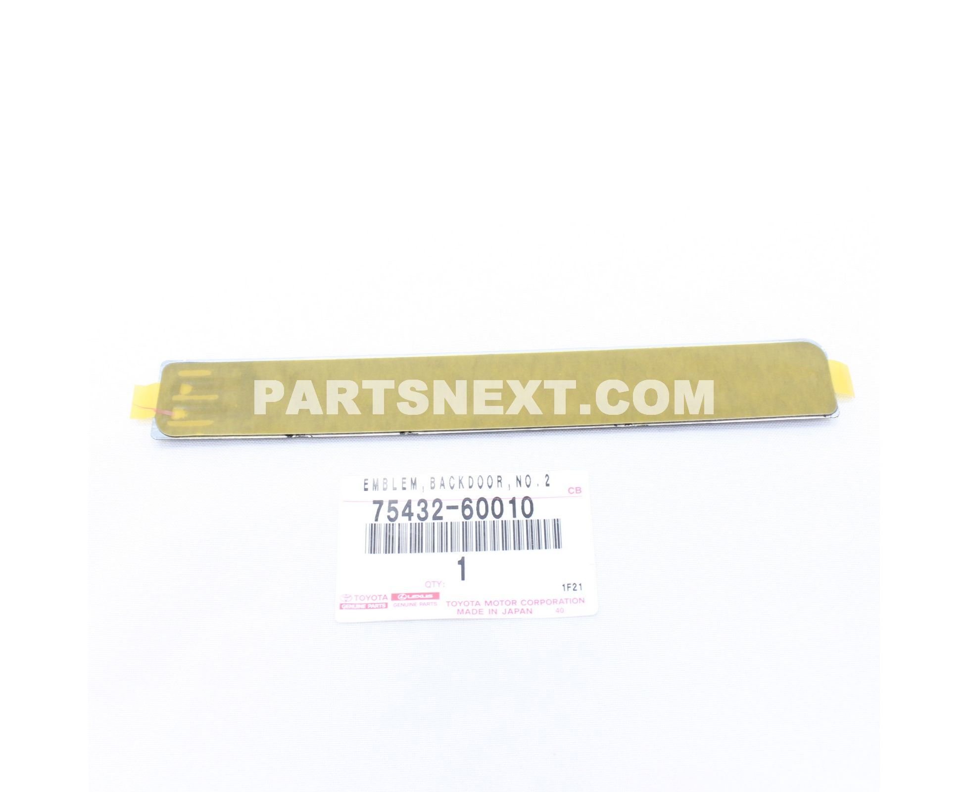 Toyota :: 75432-60010 PLATE, BACK DOOR NAME, NO.2